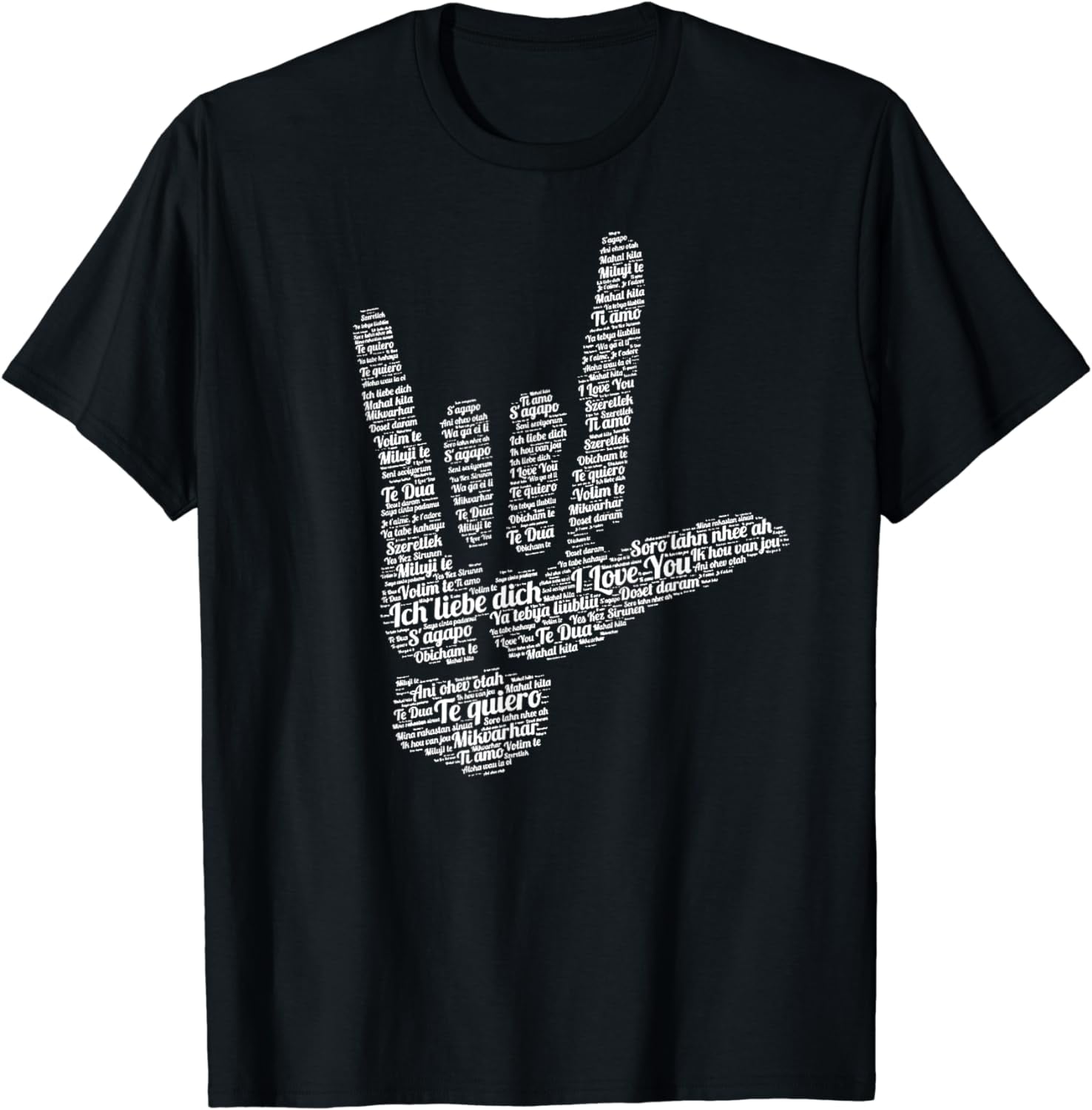 ASL Sign, I Love You in 40 Different Languages, ASL T-Shirt - Walmart.com