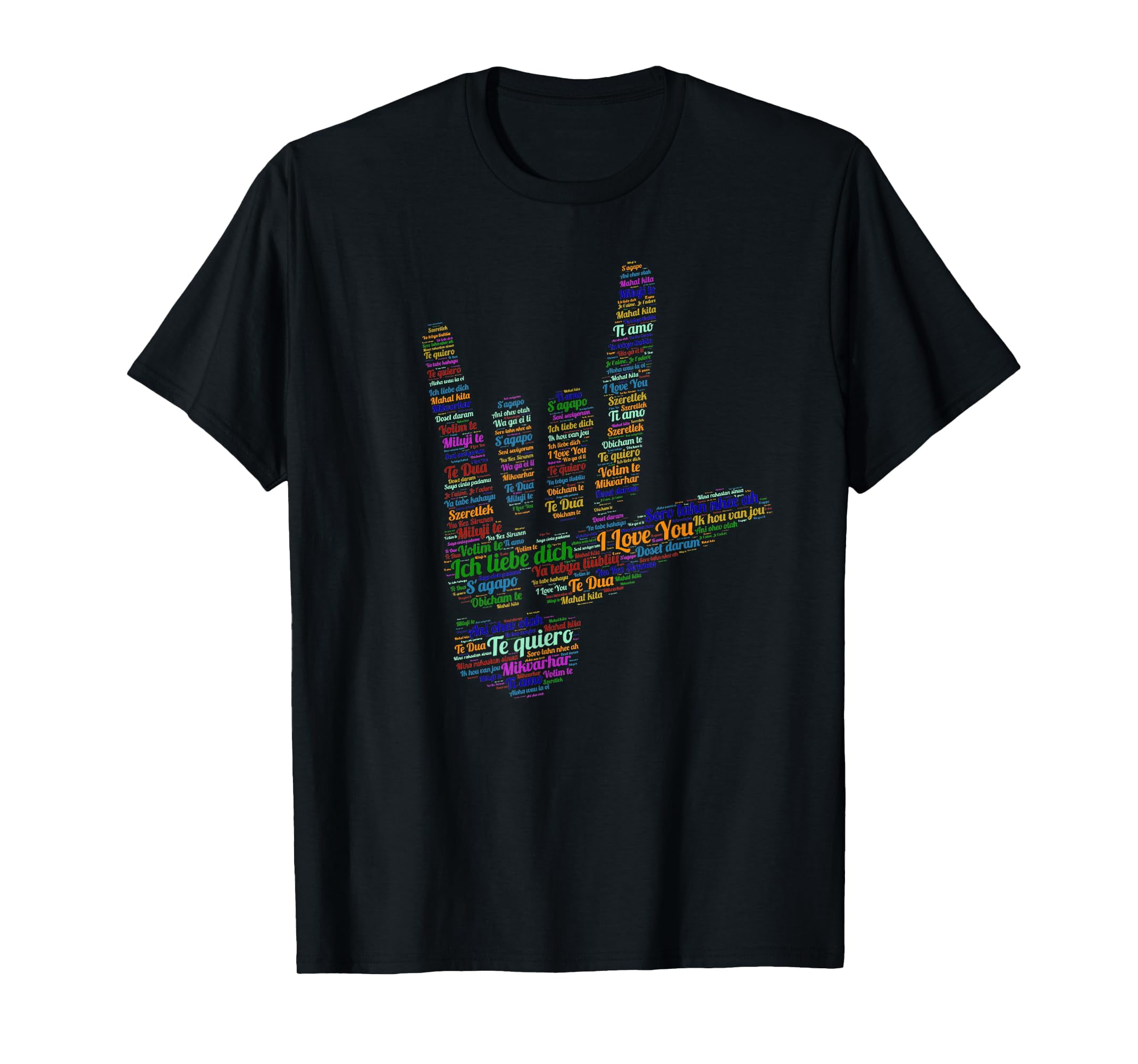 ASL Sign, I Love You in 40 Different Languages, ASL T-Shirt - Walmart.com