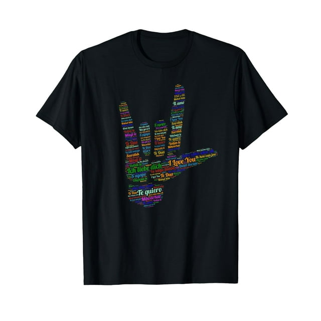 ASL Sign, I Love You in 40 Different Languages, ASL T-Shirt - Walmart.com