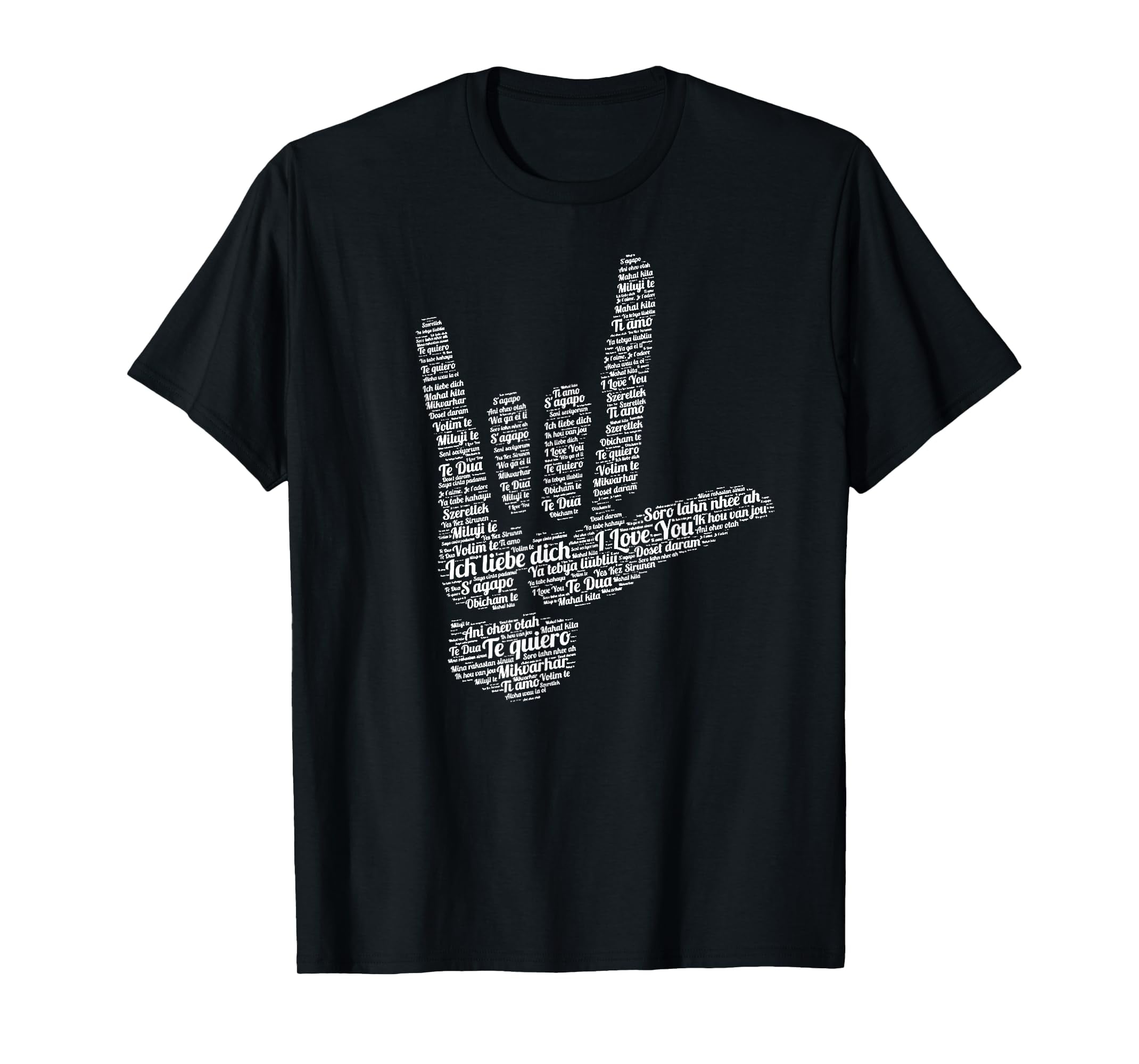 ASL Sign, I Love You in 40 Different Languages, ASL T-Shirt - Walmart.com