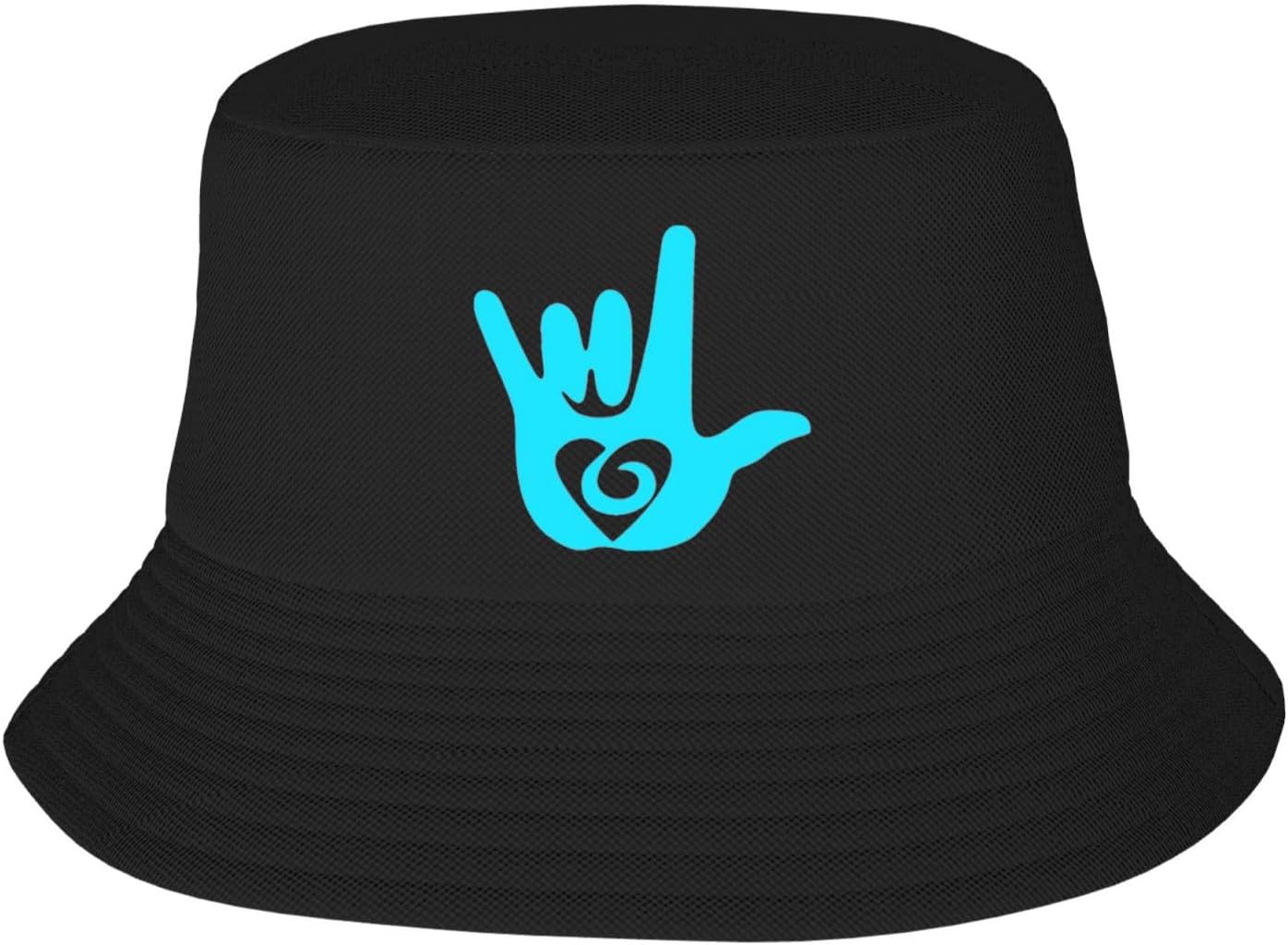 ASL Sign Language I Love You Sign Hat Outdoor Adult Bucket Cap Fishing ...