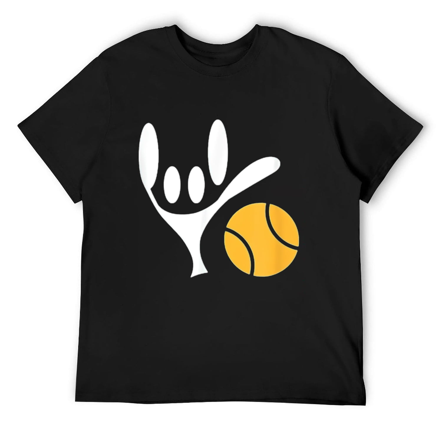 ASL Sign Language Love Tennis T-Shirt Black 4X-Large - Walmart.com