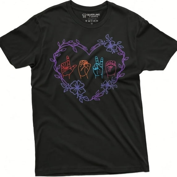 ASL T-Shirt An Sign Language Day Love Heart ASL Day Celeion Gift For ...
