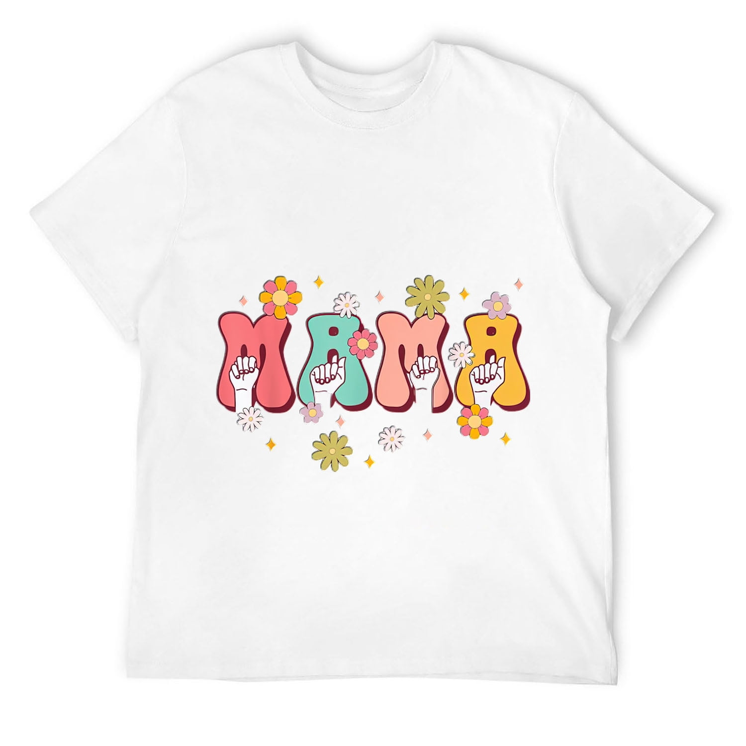 ASL Teacher Mama American Sign Language ASL Blessed Mama T-Shirt ...