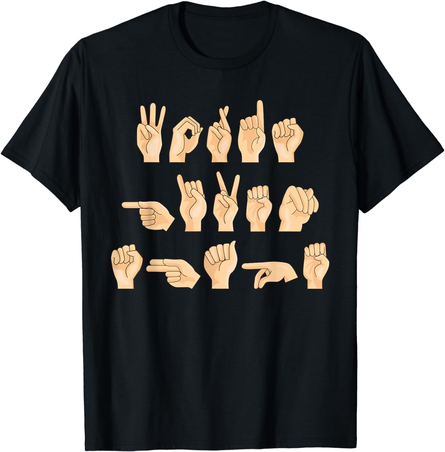 ASL Words given shape American Sign Language T-Shirt - Walmart.com