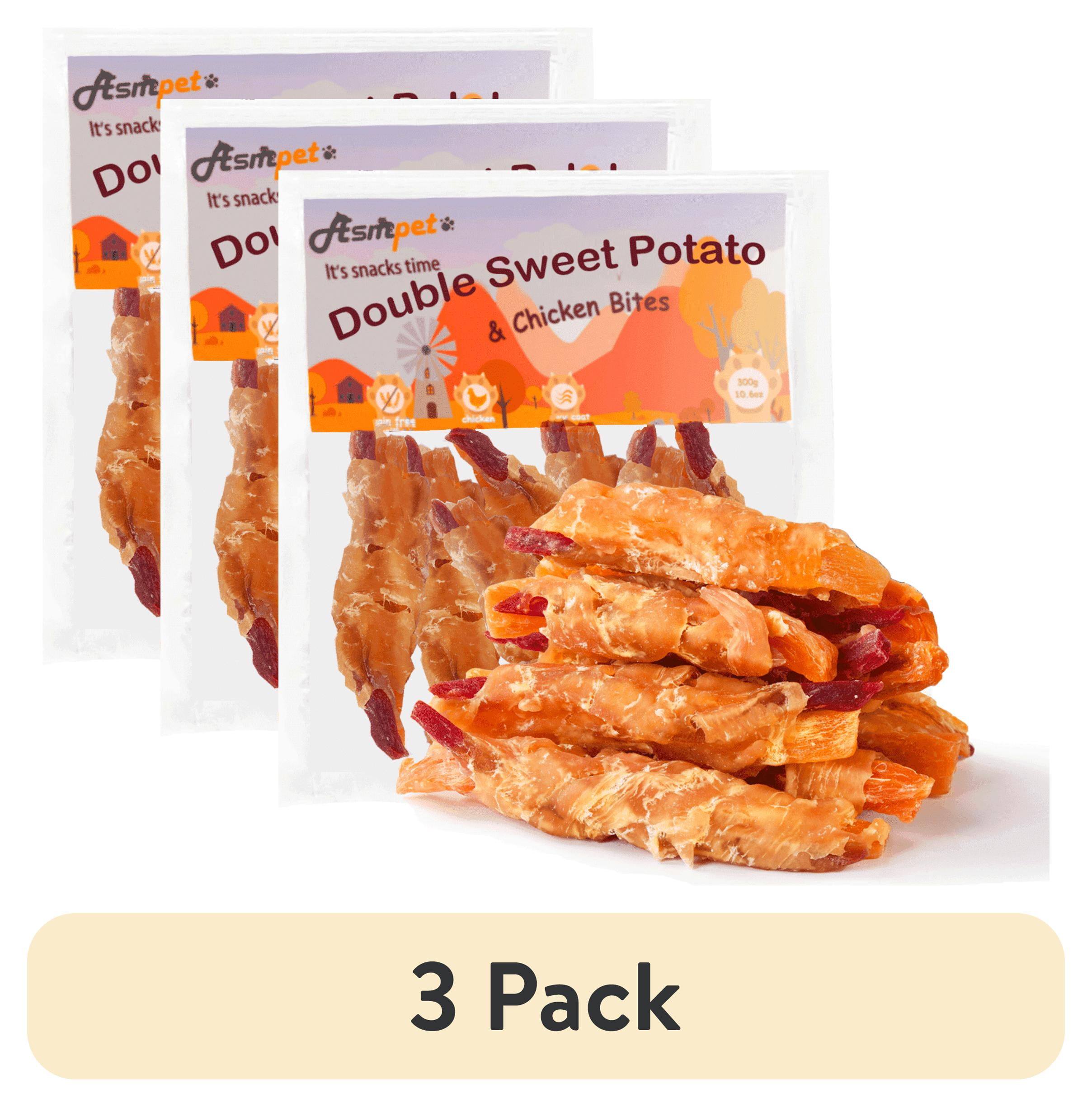 (3 pack) ASMPET Chicken and Double Sweet Potato Dog Treats, Healthy Natural Soft Chew for All ...