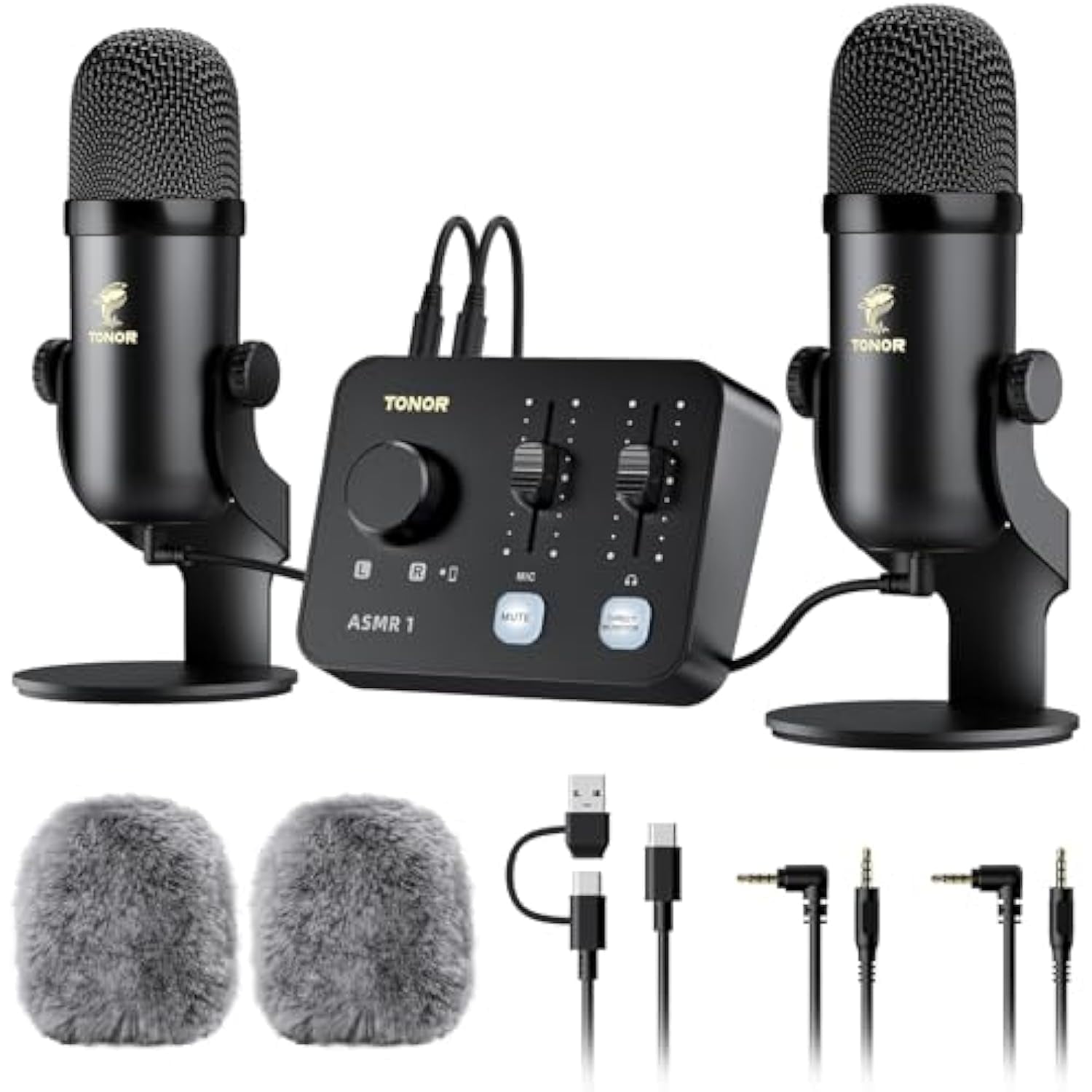 ASMR Microphone Equipment Bundle with Audio Interface, Immersive 3D ...