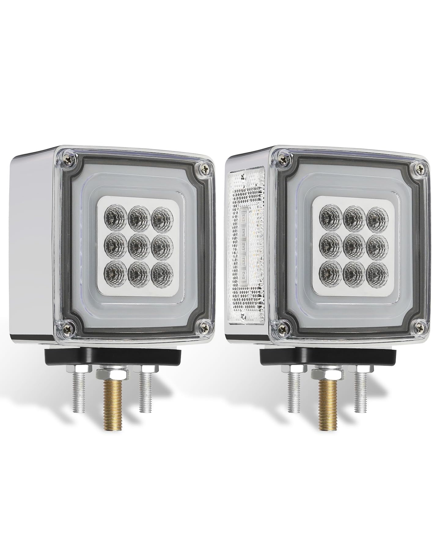 ASNOO 2PCS 78 LED Square Double Face Halo Light, 3 Modes: Full Light ...