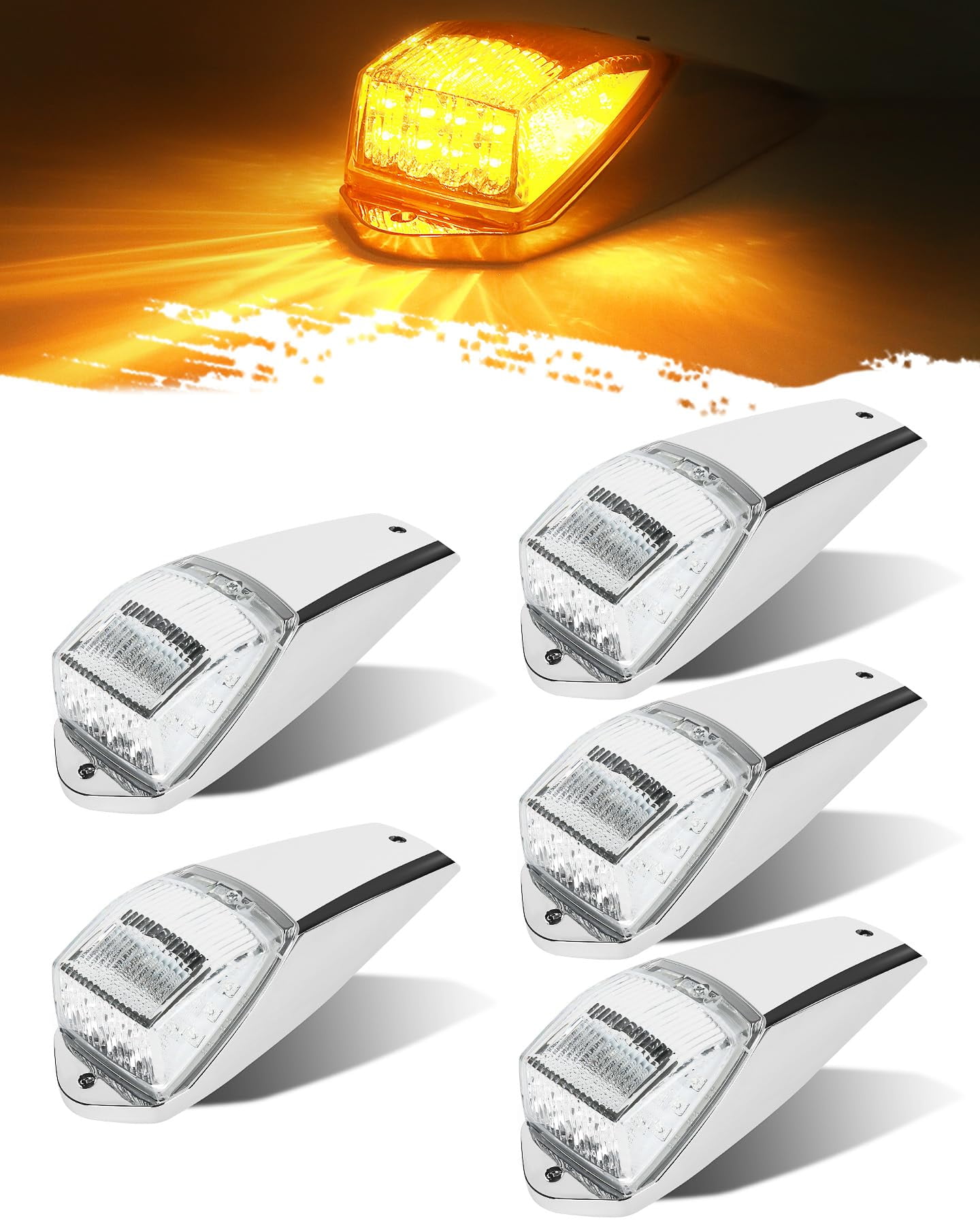 ASNOO 5PCS 17 LED SSF20 Truck Cab Marker Top Roof Running Lights w ...