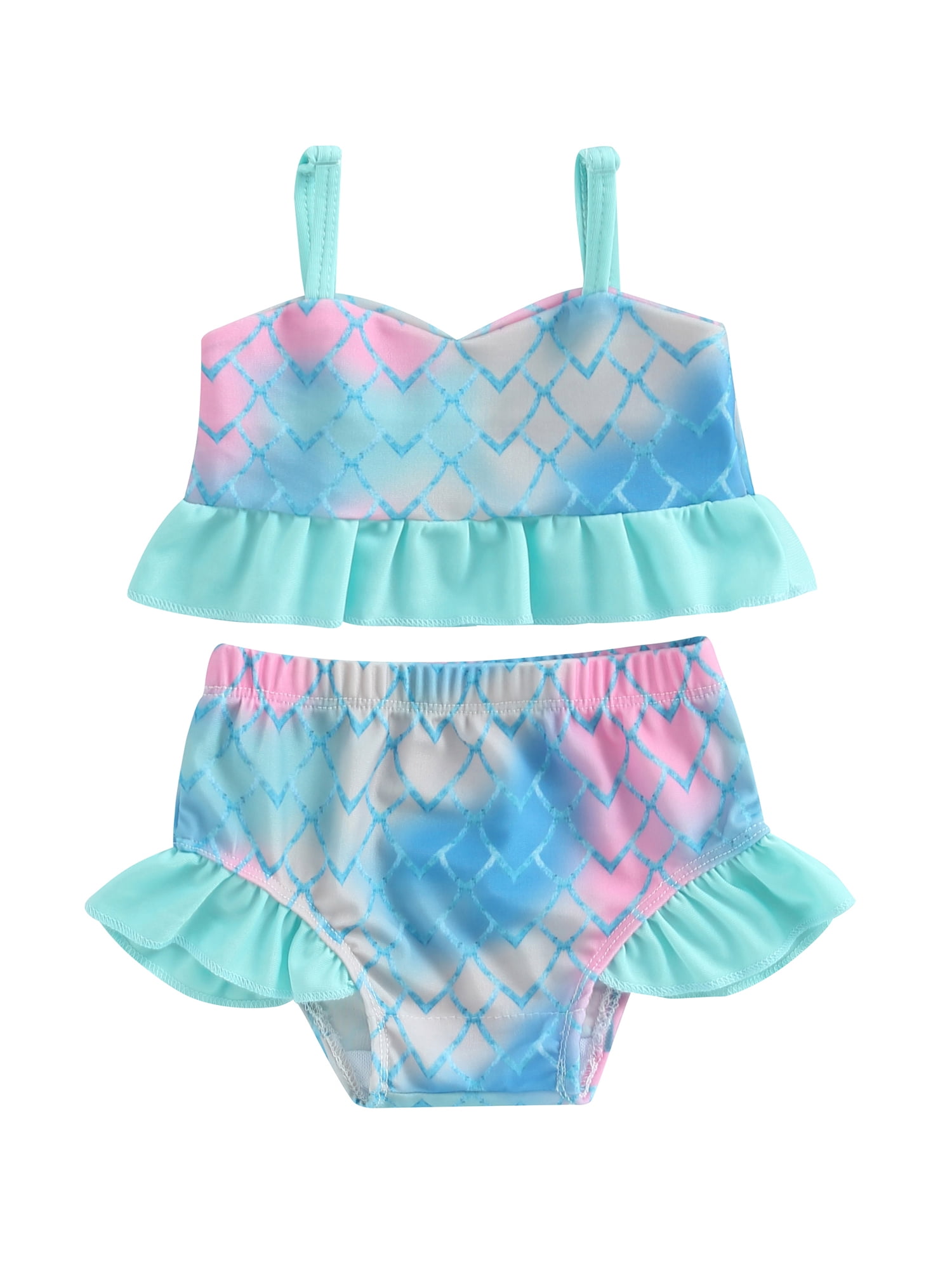 ASNOUIFU Kid Girl Bikini Swimsuit Sleeveless Off Shoulder Crop Vest ...