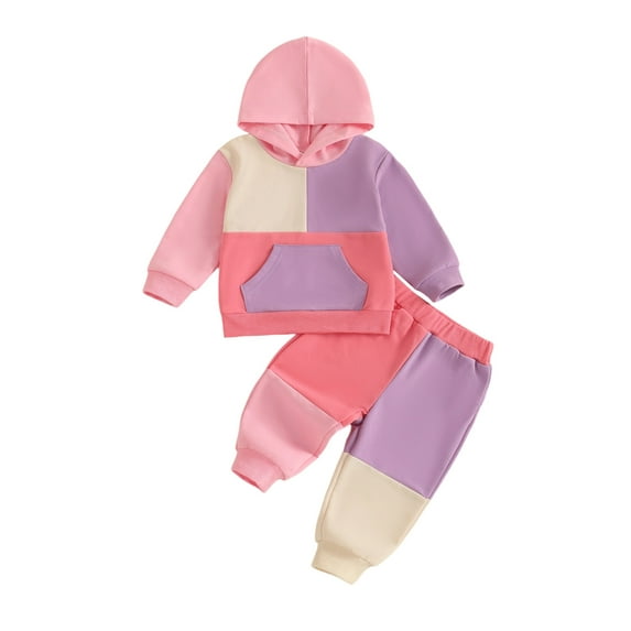 ASNOUIFU Toddler Baby Fall Outfit Loose Fit Contrast Color Long Sleeve ...