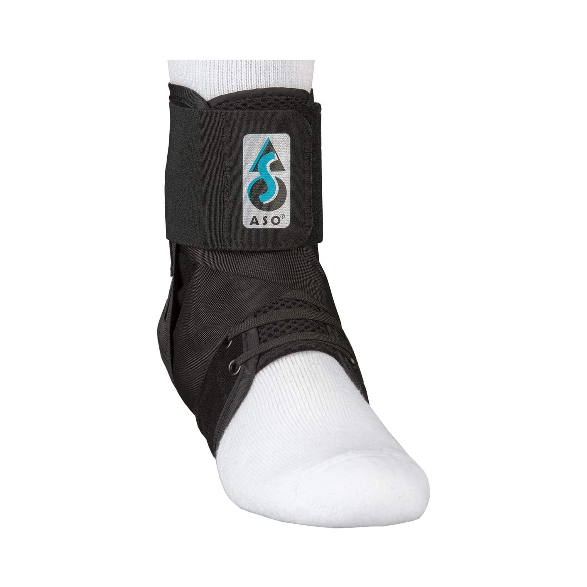 "ASO Medium Black Ankle Support Brace, Fits 12-13"" Ankle, Comfortable ...