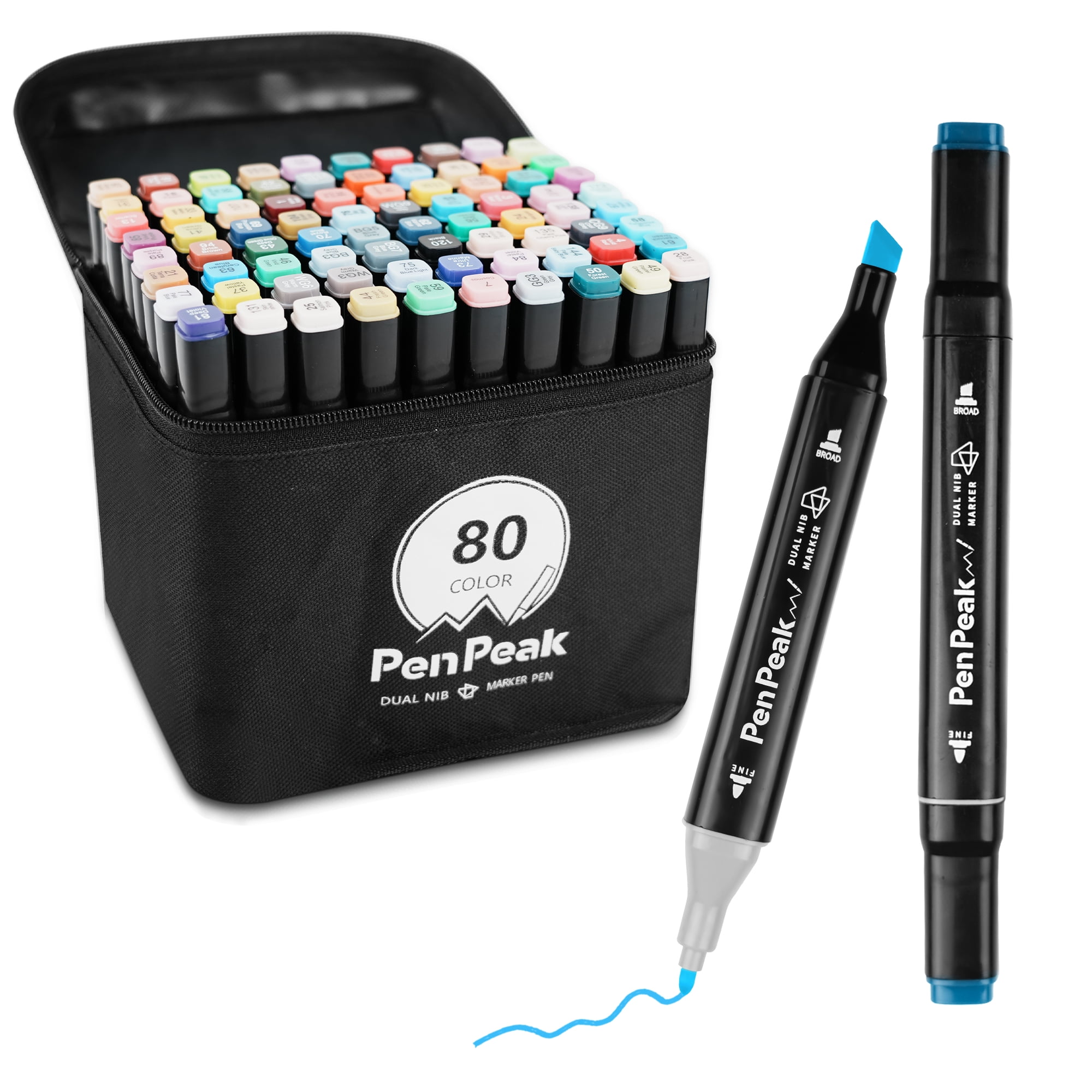 ASOVNXF Coloring Markers,80 Colors Dual Tip Art Markers Set with Case ...