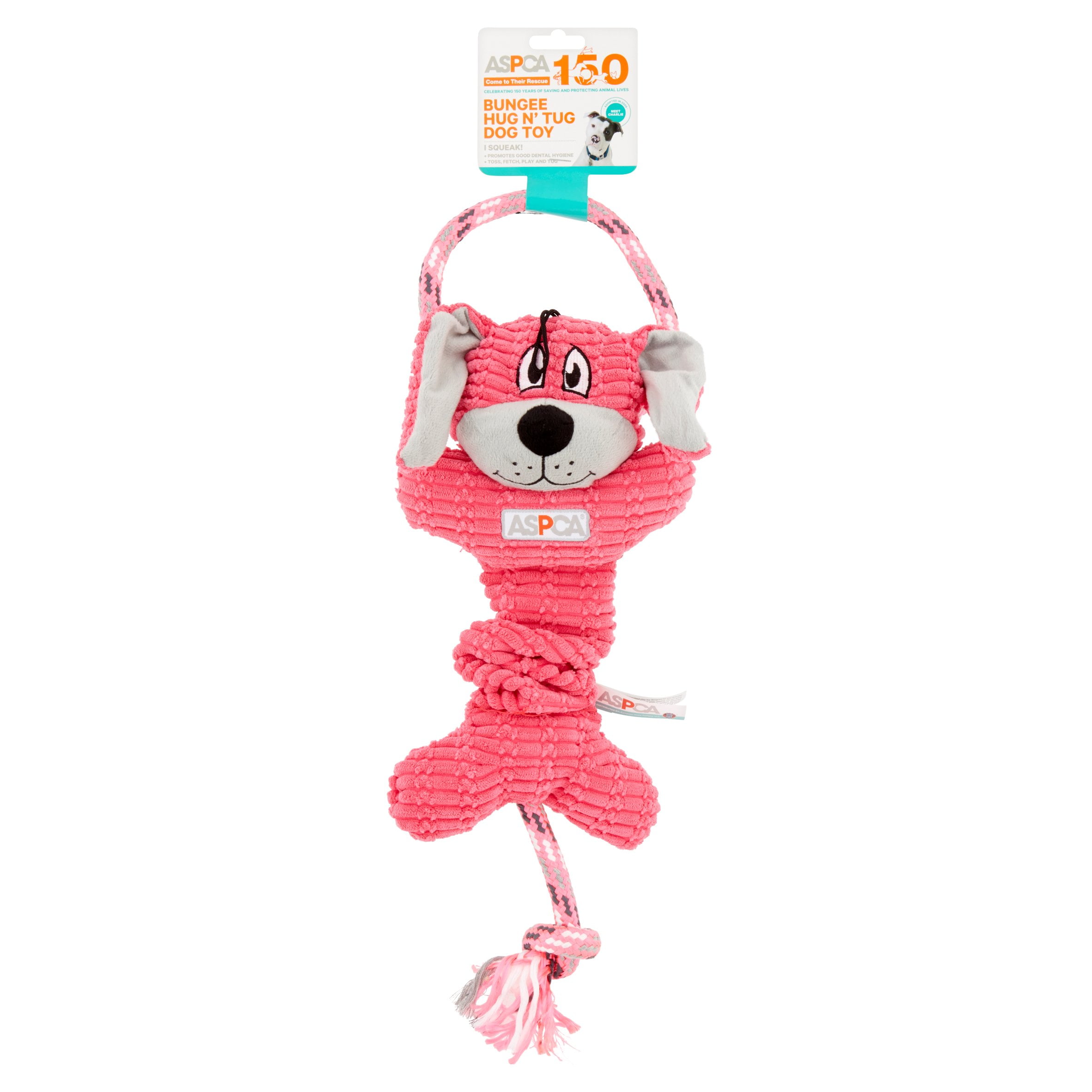 ASPCA Bungee Hug n' Tug Dog Toy, 18.5"X15"x0.5", Pink - Walmart.com