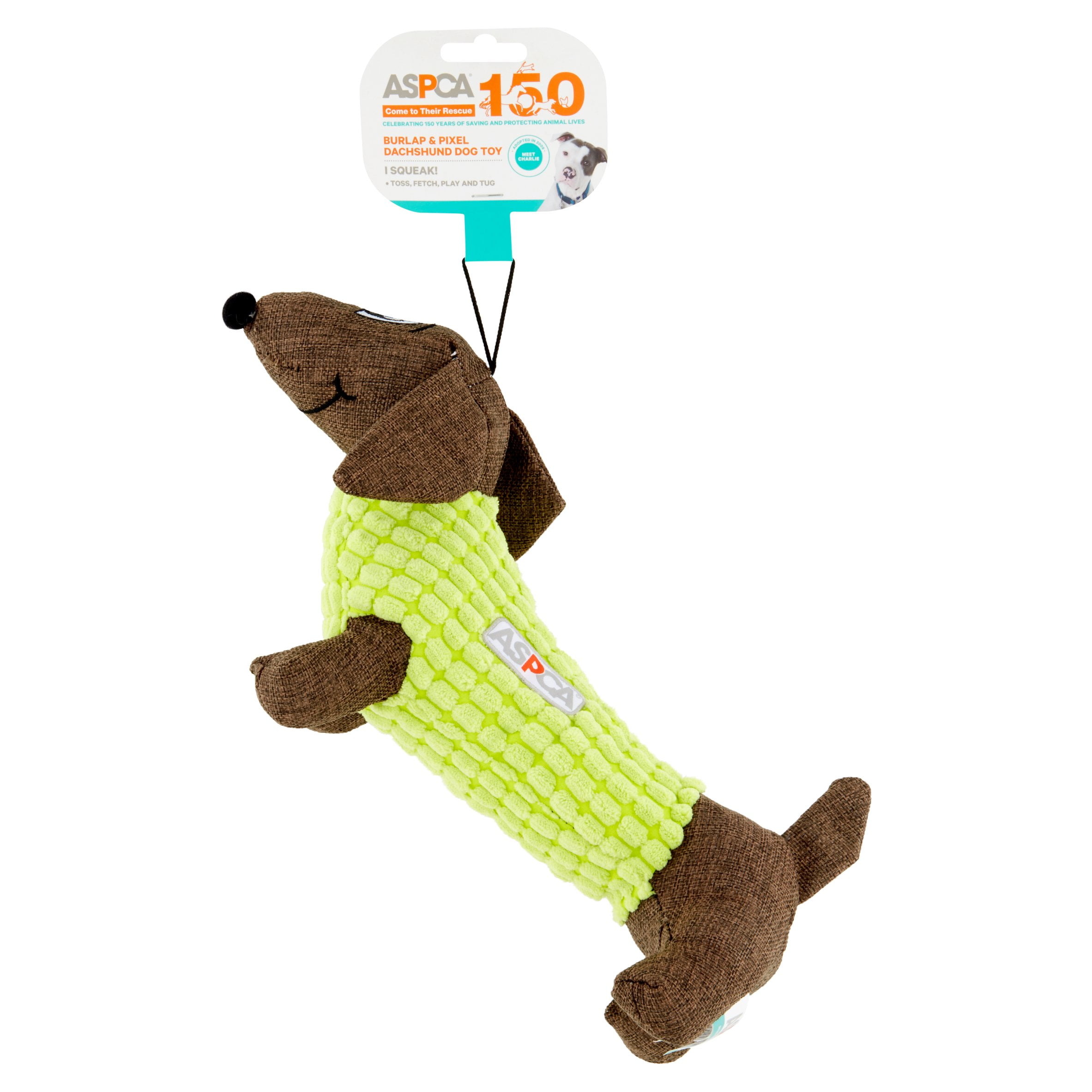 ASPCA Burlap & Pixel Dachshund Dog Toy - Walmart.com