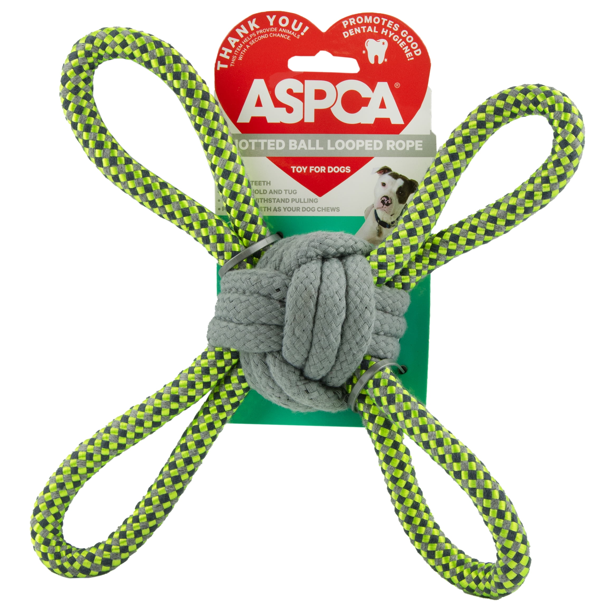 ASPCA Knotted Ball Looped Rope Dog Toy in Yellow - Walmart.com