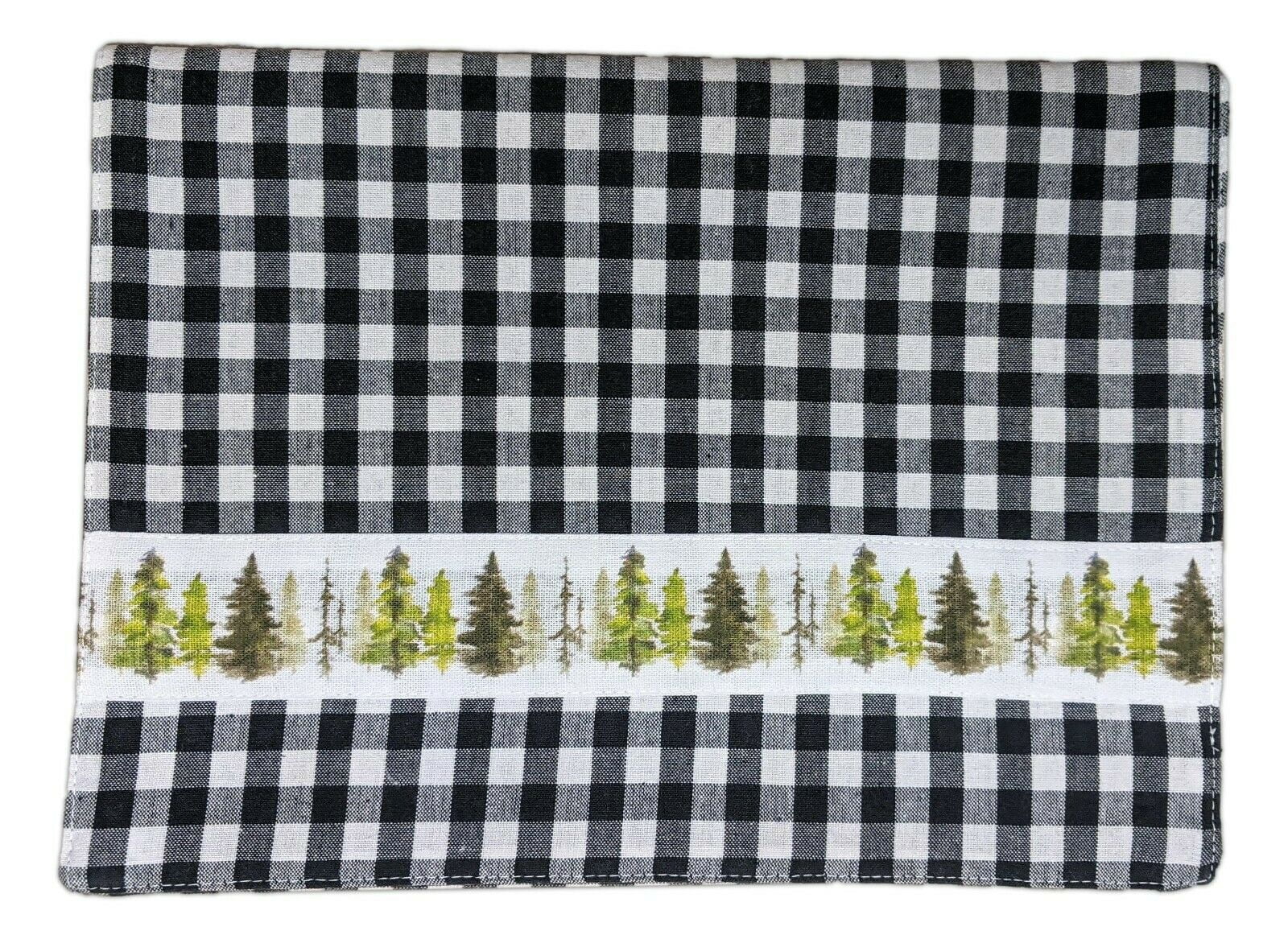 ASPEN HILL Black Check Table Runner, 13" x 36", by The Country House ...