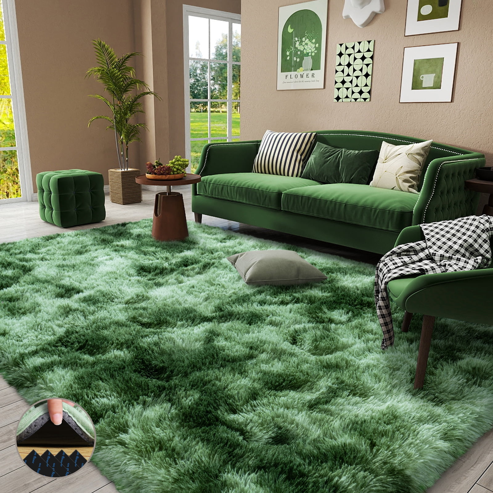 ASPILLOW 8x10 Large Fluffy Rugs,Soft Fuzzy Plush Indoor Carpets for ...