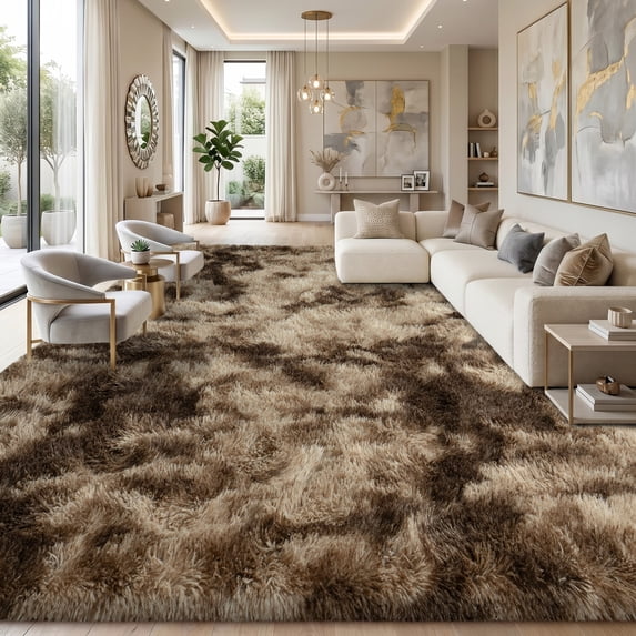 ASPILLOW Area Rugs, 9x12ft Fluffy Shag Rug for Kids Room Bedroom, Soft ...