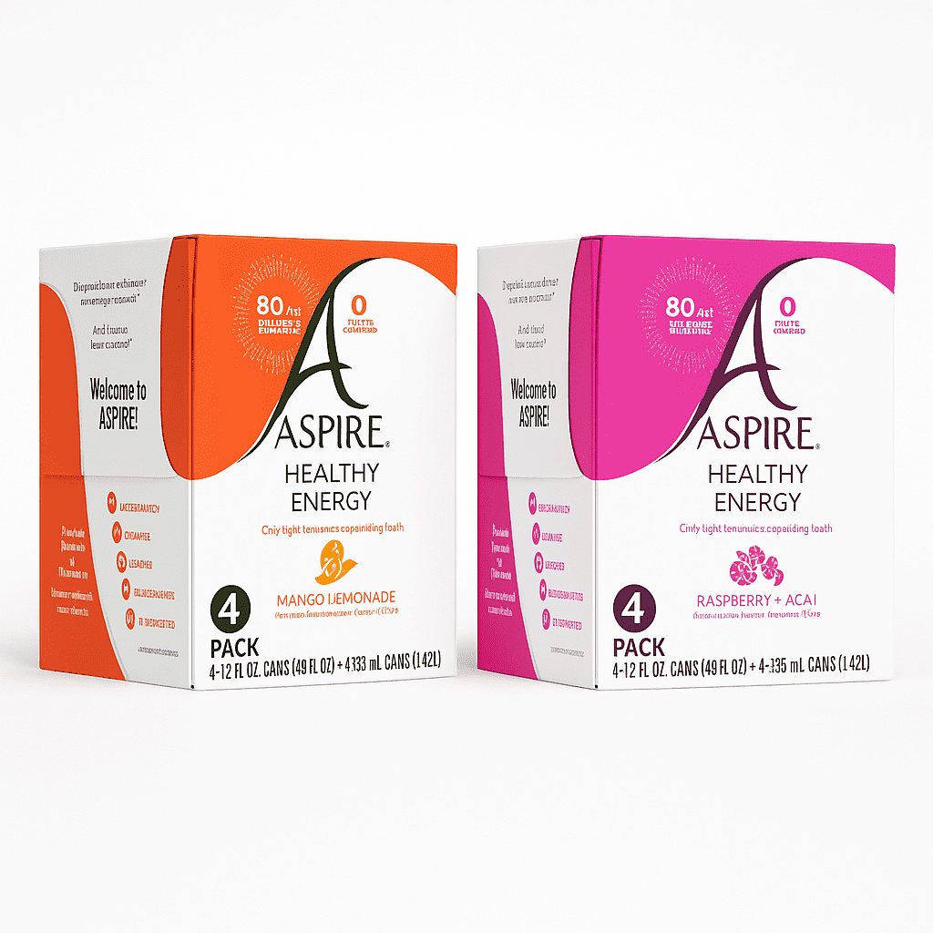 ASPIRE Healthy Energy Drink – Mango Lemonade + Raspberry + Acai – 8 ...