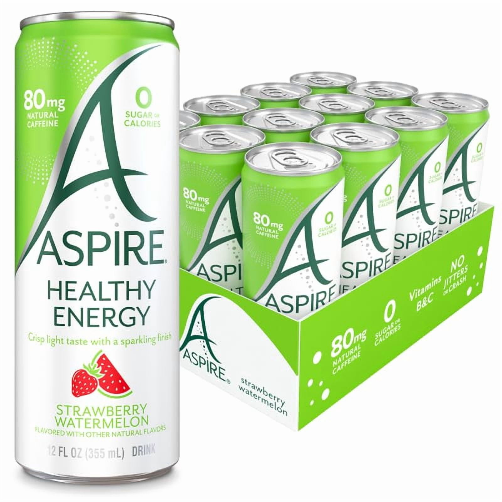 ASPIRE® Strawberry Watermelon Energy Drink 12 ct Zero Sugar No Carbs ...
