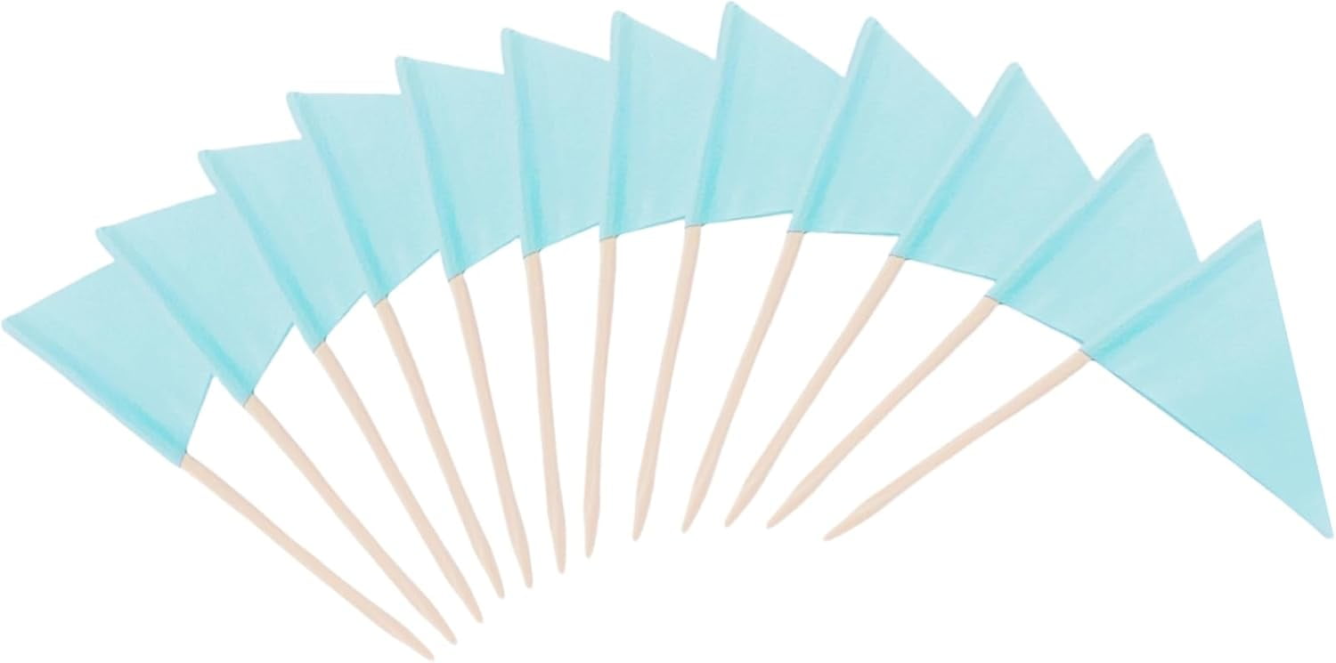 ASPORIC 120 Pcs Solid White Triangle Toothpick Flags Mini Blank ...