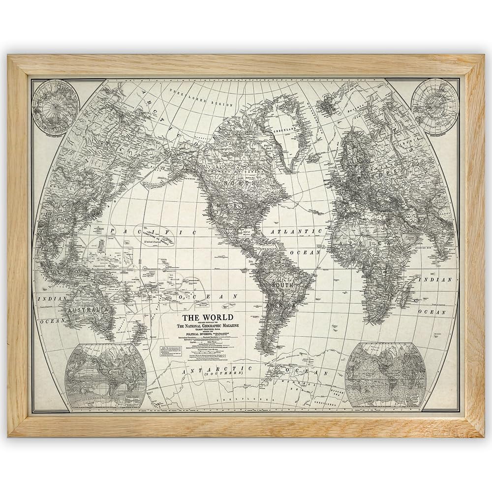 ASPORIC 1922 World Map Art Print - Great Home Decor(Unframed 18x12 ...