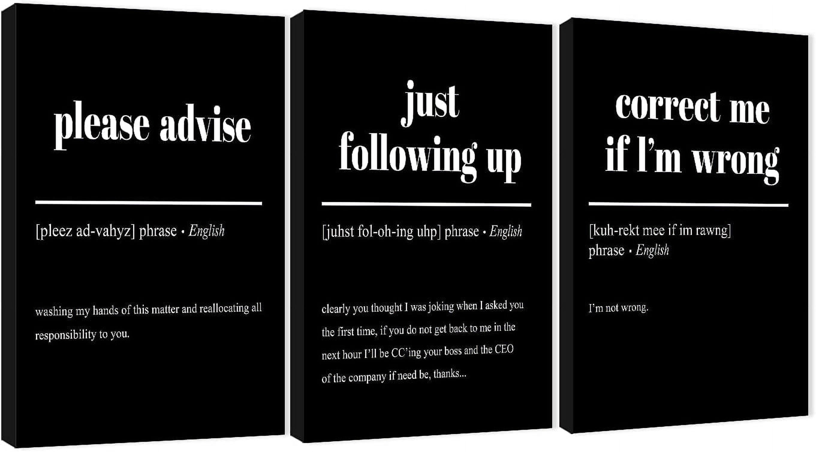 ASPORIC 3 Piece Inspirational Canvas Wall Art, Quotes "Please Advise ...