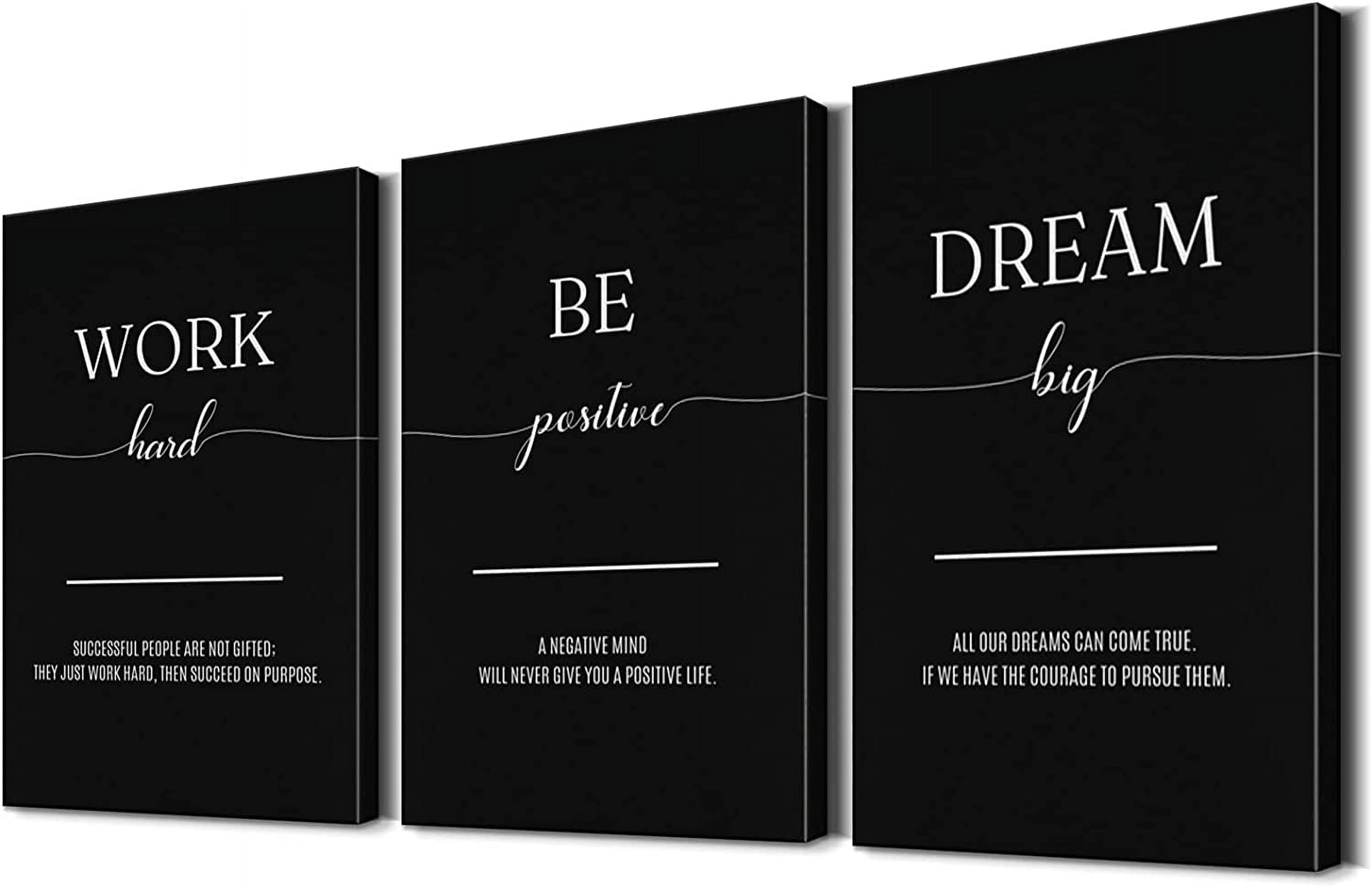 ASPORIC 3 Piece Motivational Wall Art Motivational Posters Work Hard ...