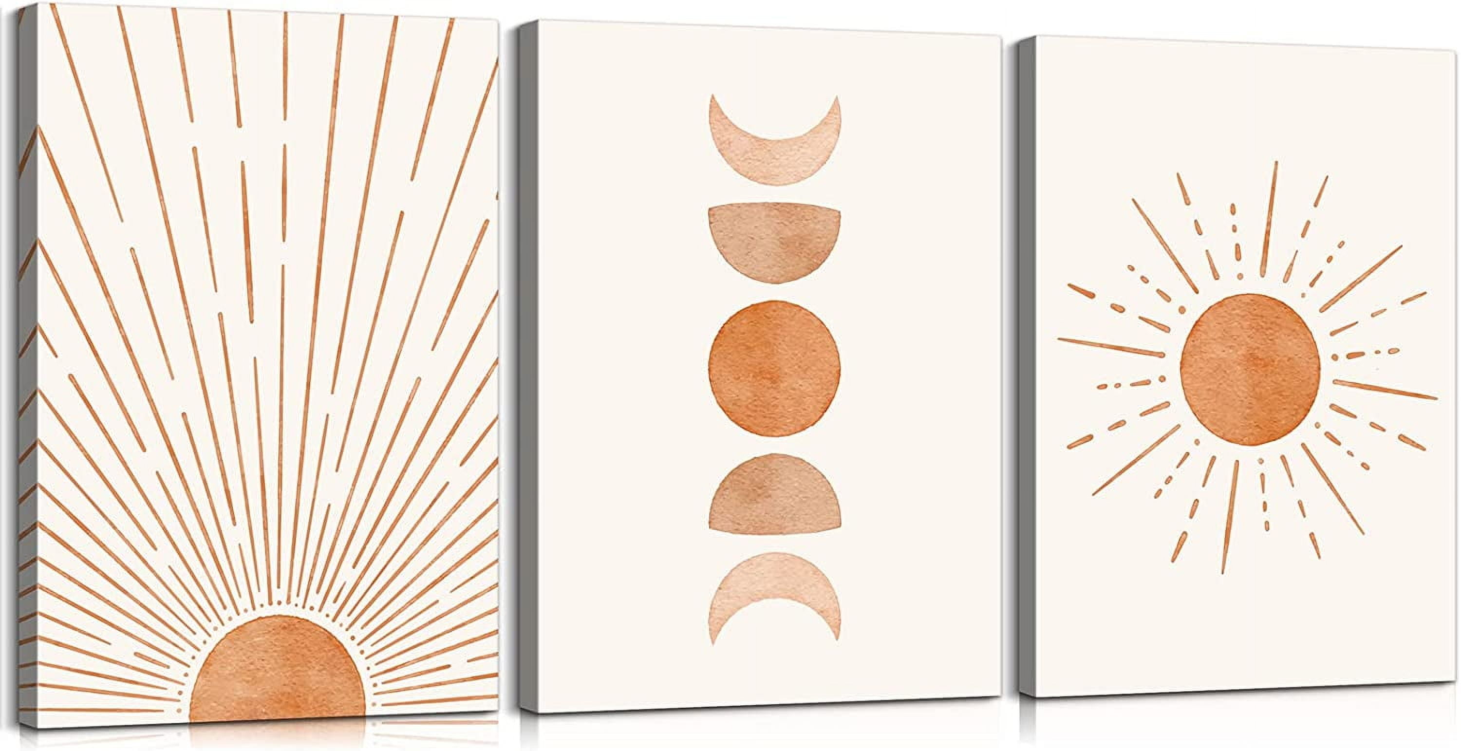 ASPORIC 3 Pieces Boho Wall Decor Boho Artwork Minimalist Wall Art Boho ...