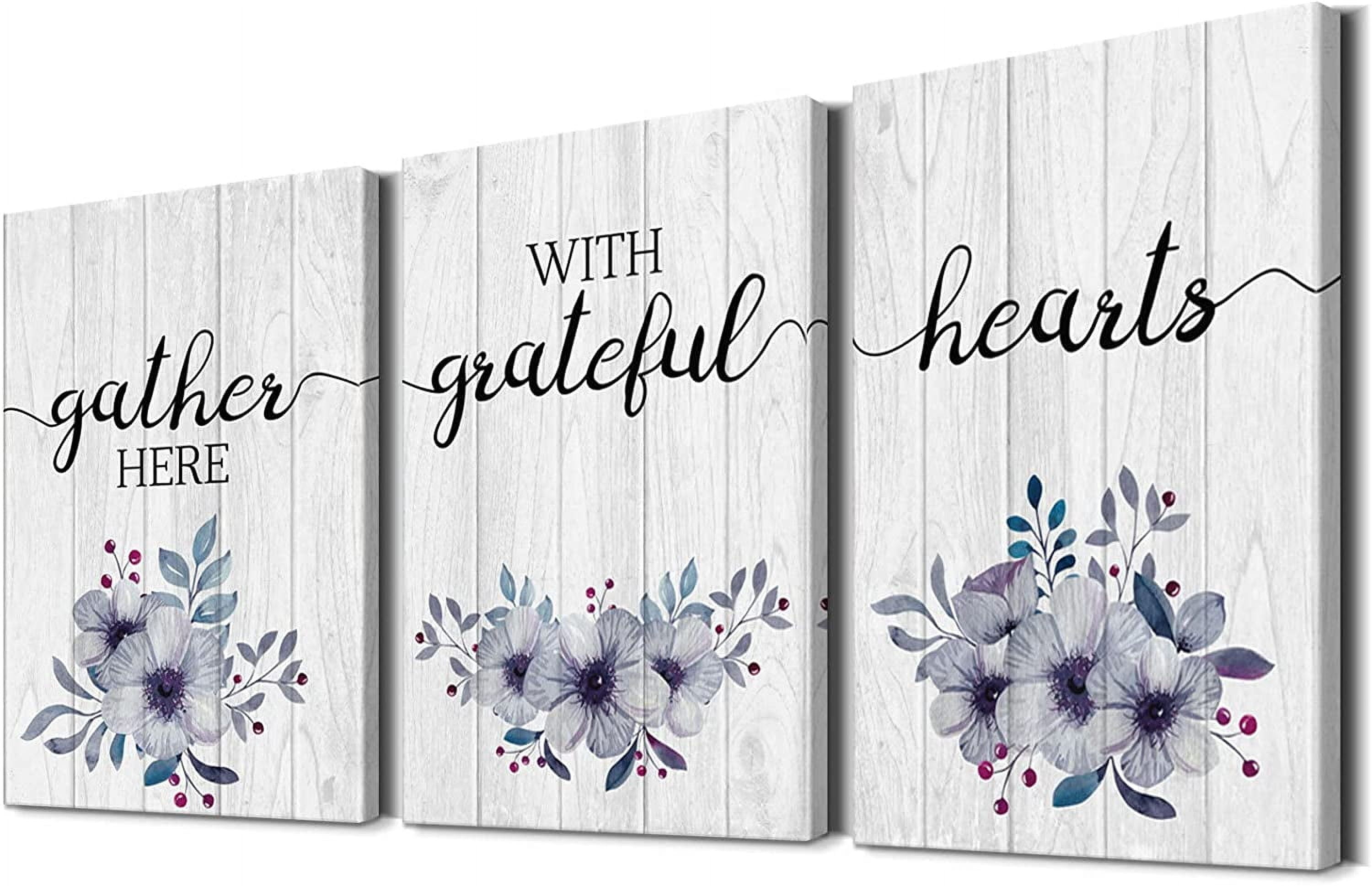 ASPORIC 3 Pieces Gather Sign Gather Wall Decor Grateful Sign Gather ...