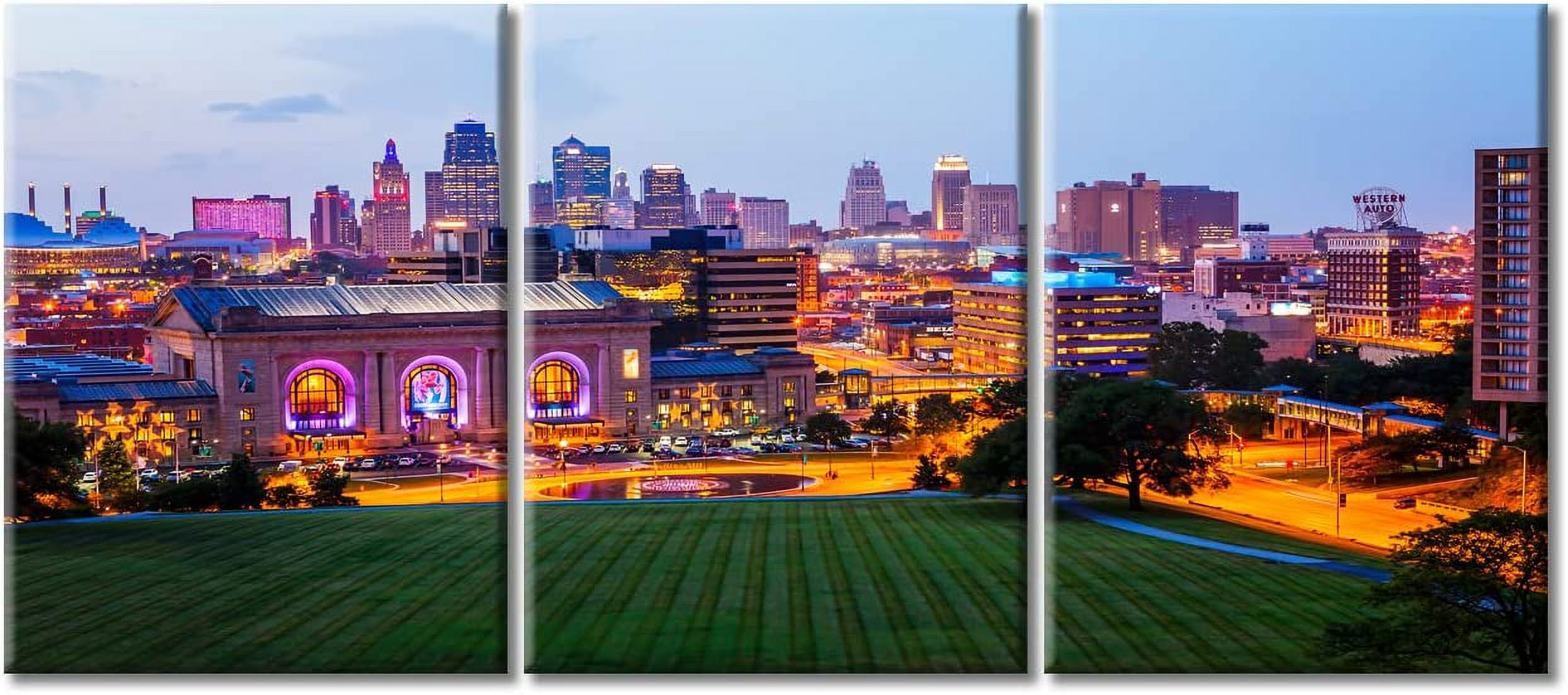 ASPORIC 3 Pieces Modern Kansas City Wall Art Colorful Urban Landscape ...