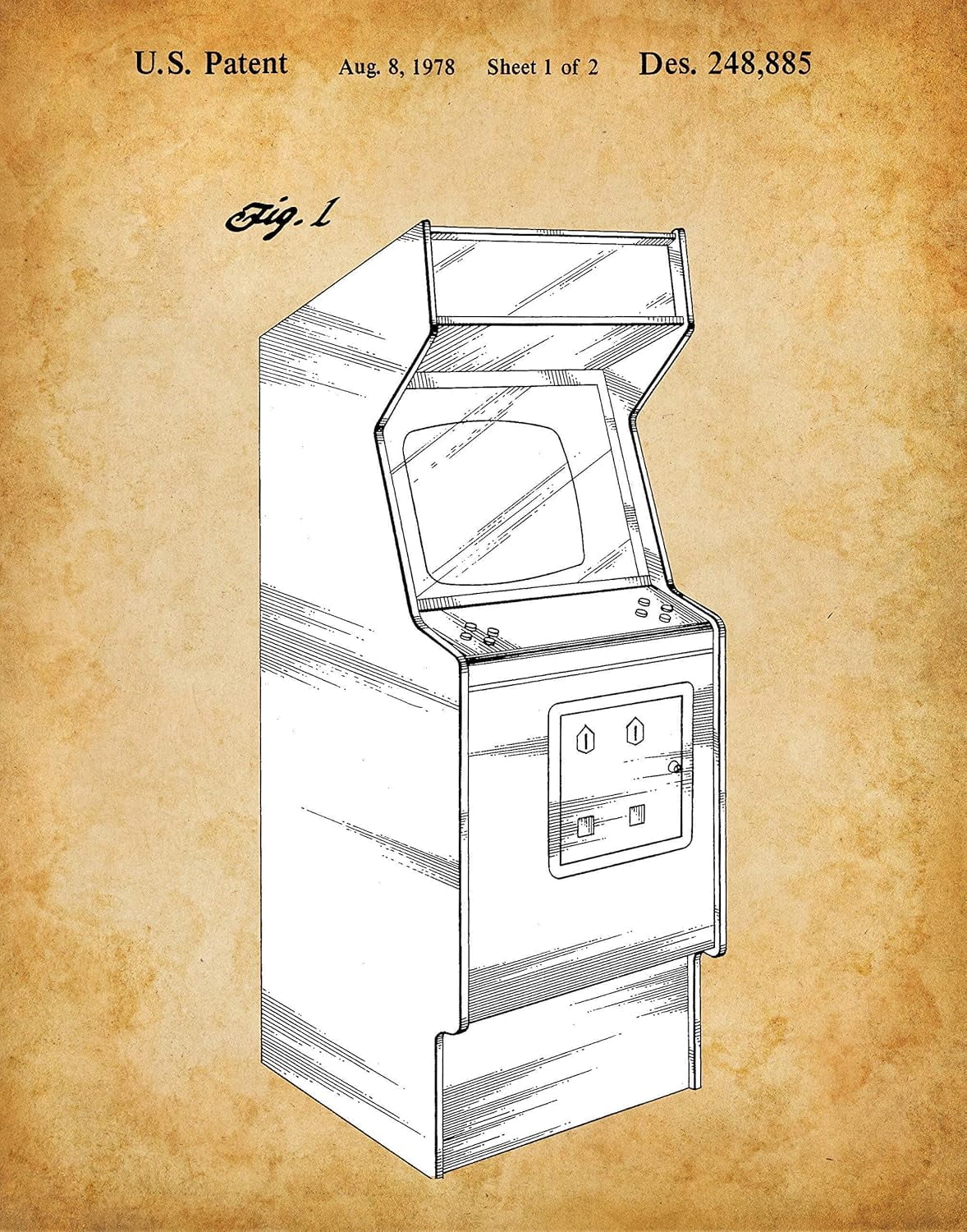 ASPORIC 80s-Arcade-Video-Game-Patent-Print-Arcade-Sign-Poster,-Classic ...