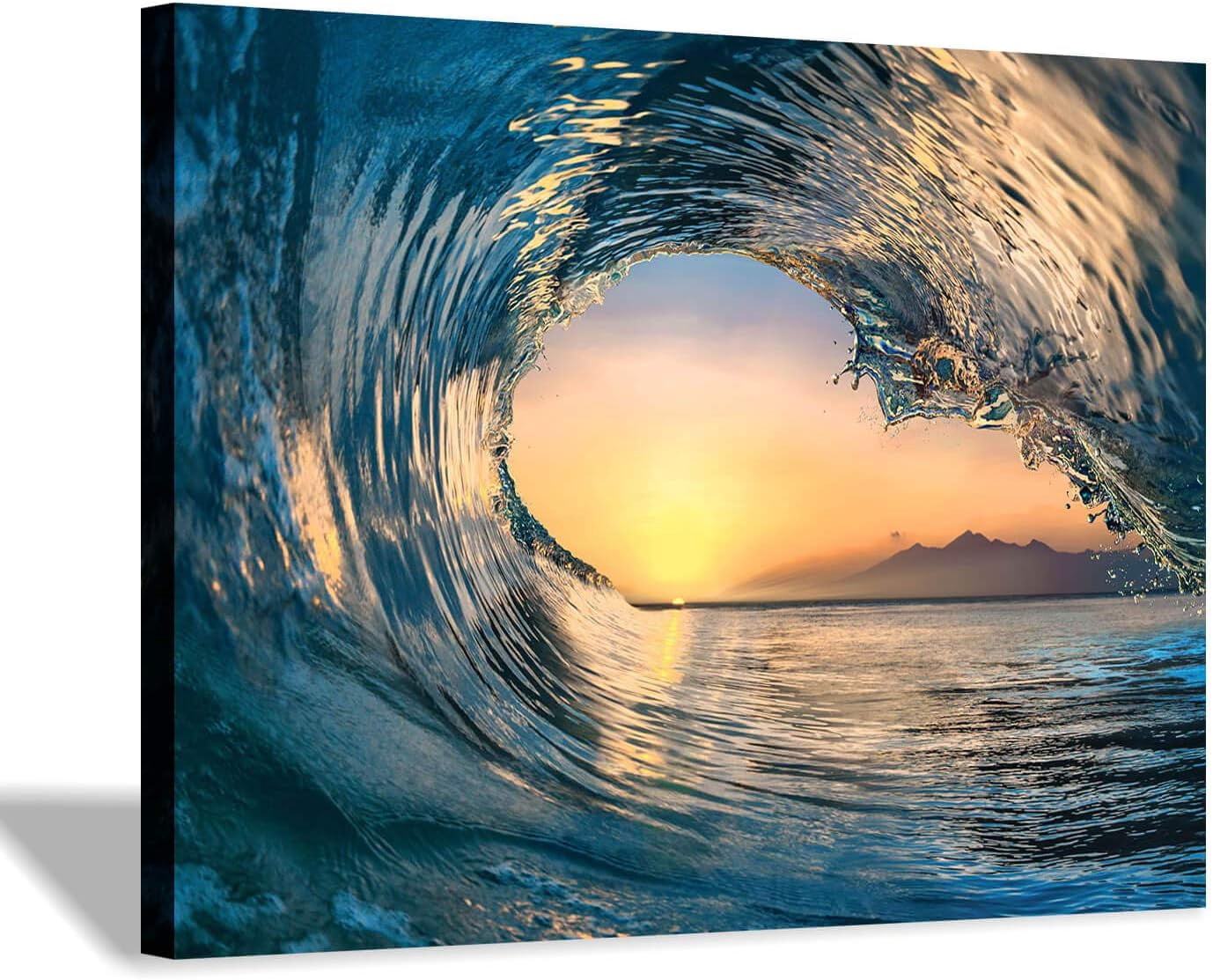 ASPORIC Abstract Beach Path Artwork Picture: Coastal Painting Ocean ...