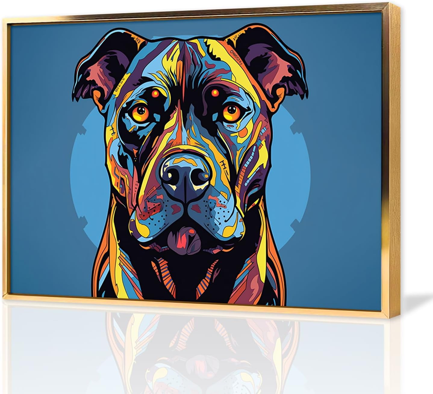 ASPORIC Abstract Bulldog Canvas Painting Modern Abstract Wall Art ...