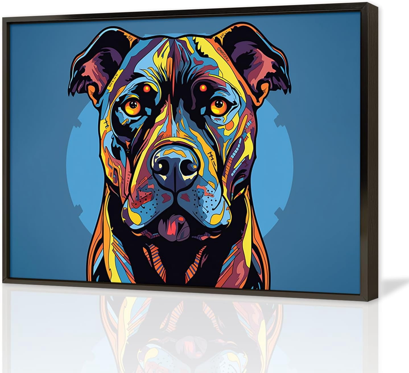 ASPORIC Abstract Bulldog Canvas Painting Modern Abstract Wall Art ...