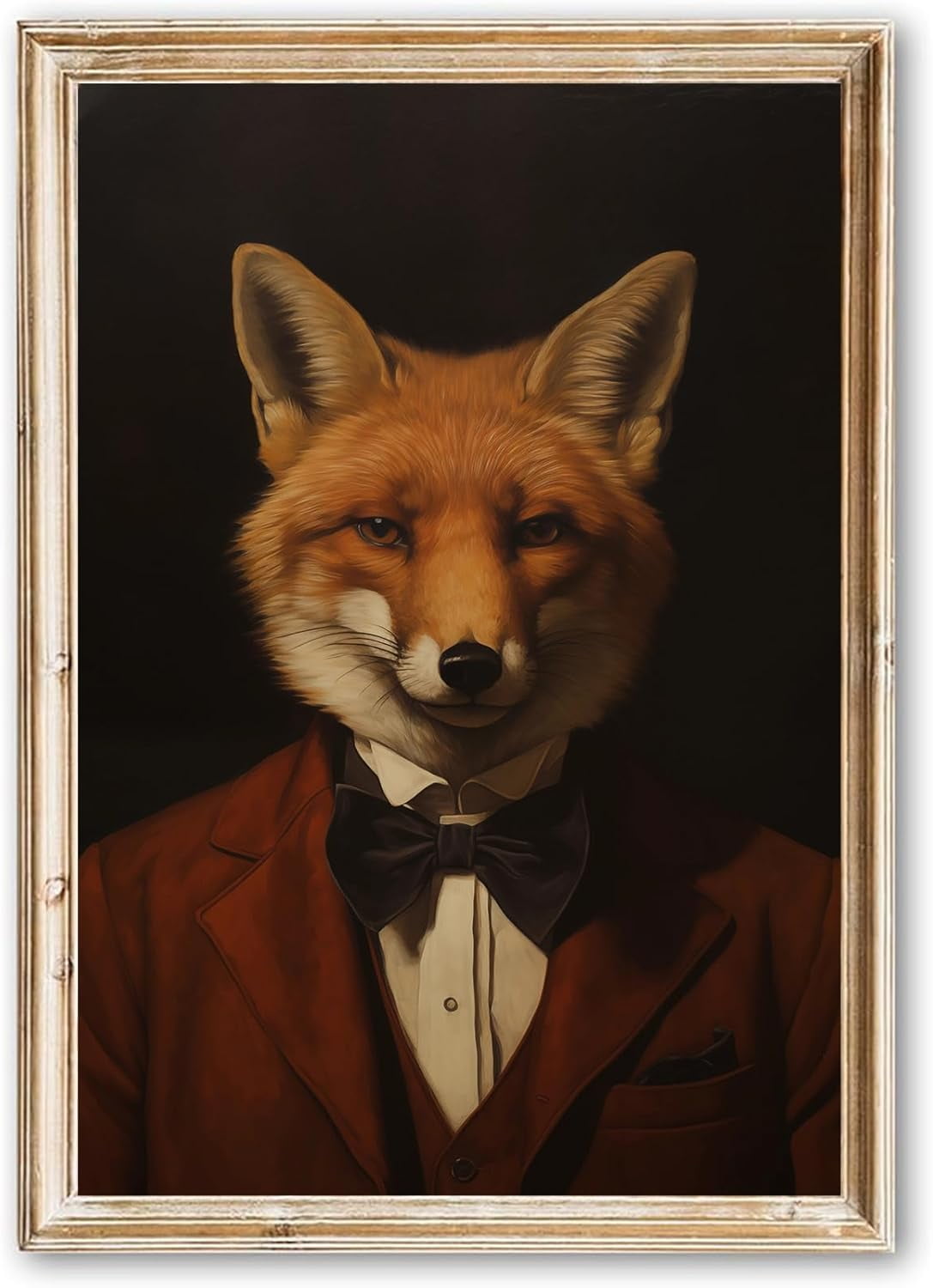 ASPORIC Abstract Fox Wall Art Orange Fox Canvas Painting Gothic Animal ...