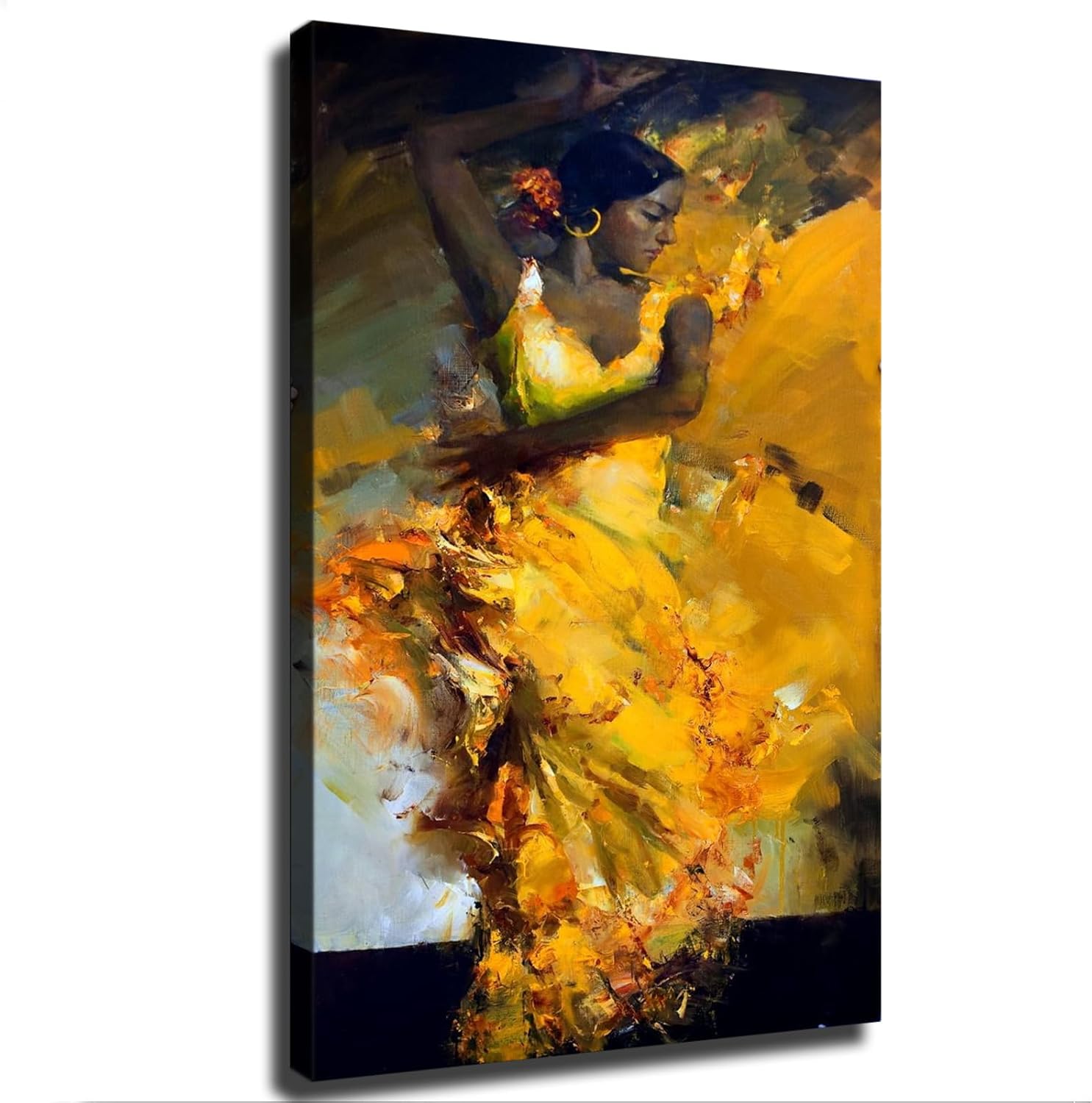 ASPORIC Abstract Portraits Of Sexy Spanish Flamenco Dancers In Yellow ...