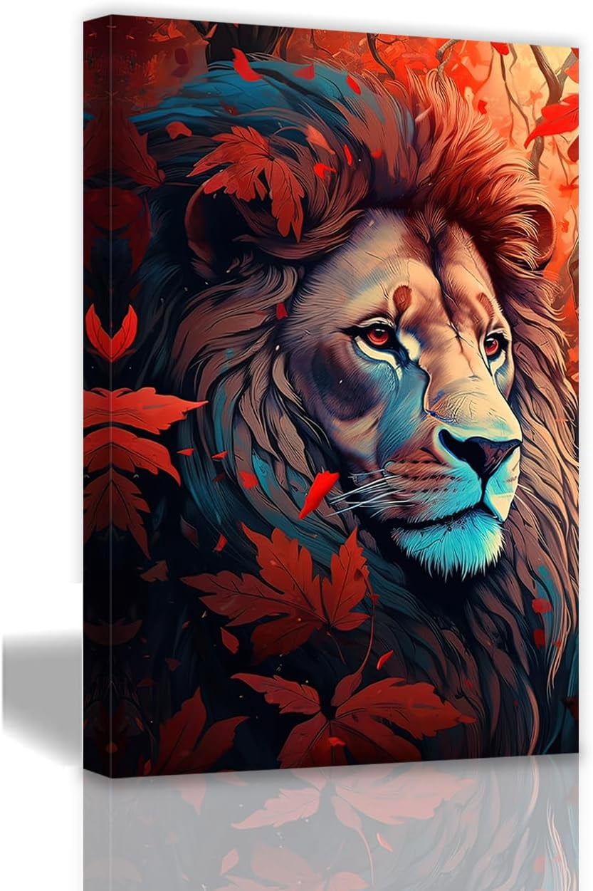 ASPORIC Abstract Wolf Canvas Wall Art Colorful Animals Picture Prints ...
