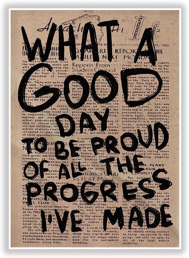 ASPORIC Affirmation Poster, 70s Poster, Red Wall Art, Trendy Wall Art ...