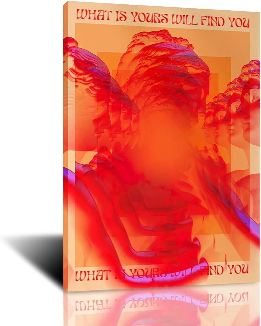 ASPORIC Affirmation Poster, 70s Poster, Red Wall Art, Trendy Wall Art ...