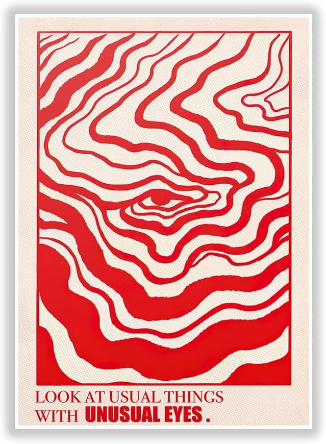 ASPORIC Affirmation Poster, 70s Poster, Red Wall Art, Trendy Wall Art ...