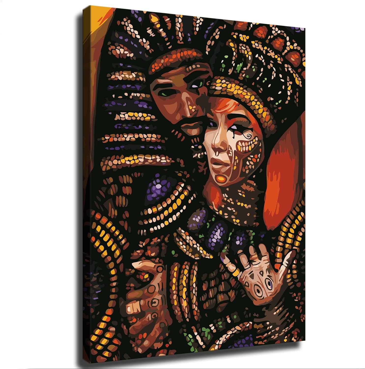 ASPORIC African American Wall Art, Black King And Queen Wall Art, Black Couple Wall Art Decor ...
