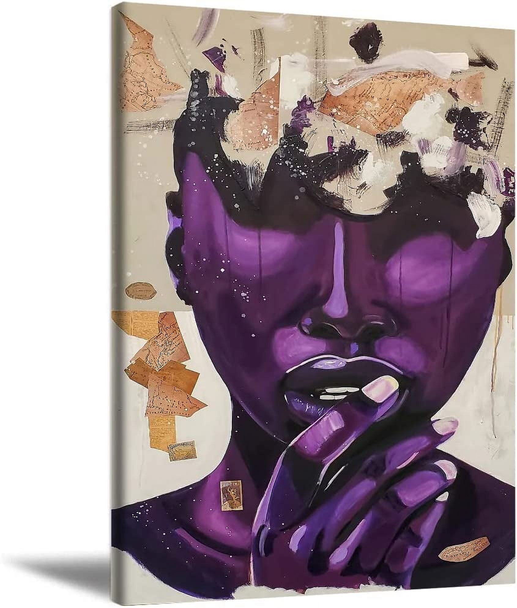 ASPORIC African American Wall Art Black Woman Wall Art Graffiti Painting Poster Abstract Wall ...