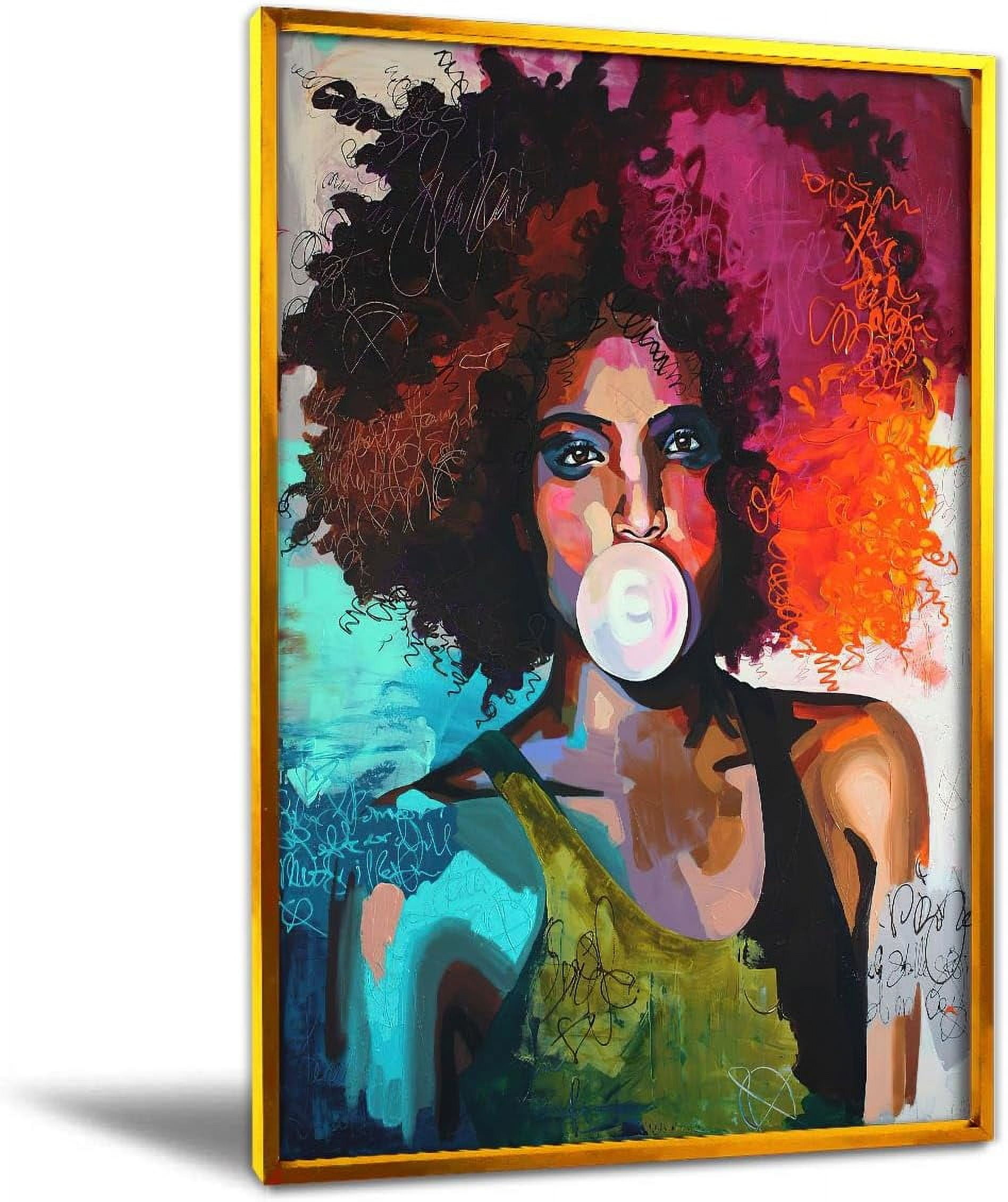 ASPORIC African American Wall Art Black Woman Wall Art Graffiti Painting Poster Abstract Wall ...