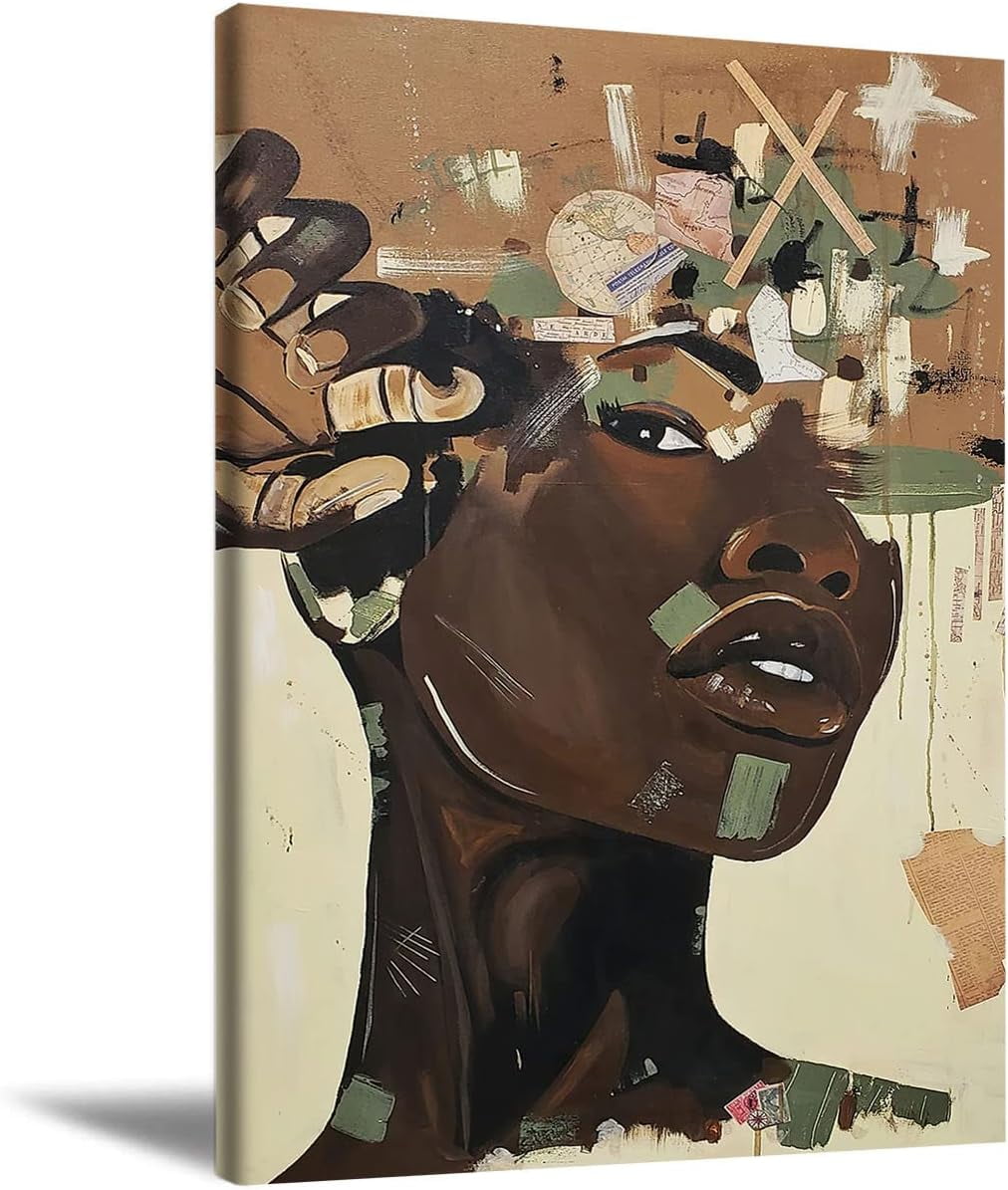 ASPORIC African American Wall Art Black Woman Wall Art Graffiti Painting Poster Abstract Wall ...