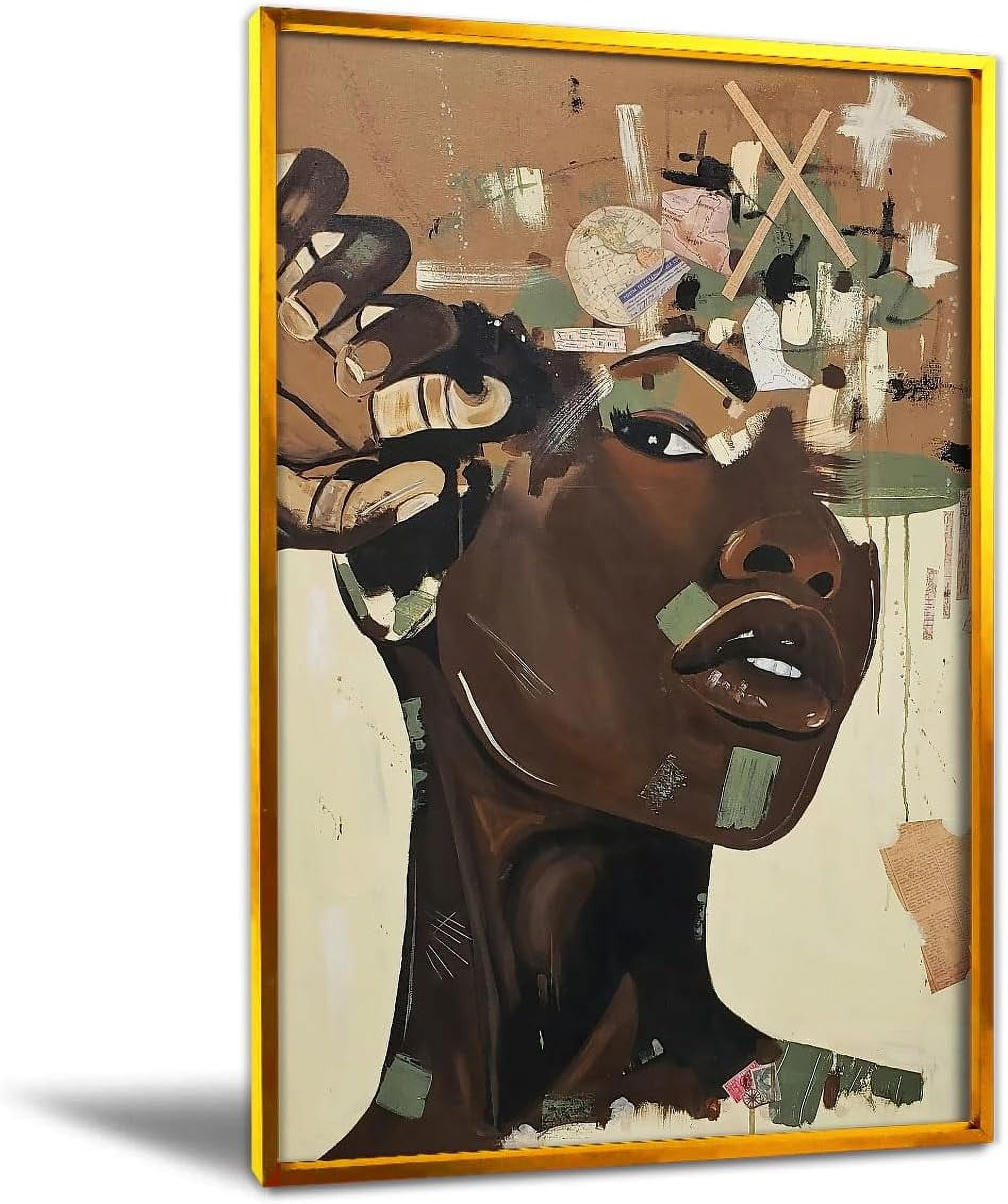 ASPORIC African American Wall Art Black Woman Wall Art Graffiti Painting Poster Abstract Wall ...