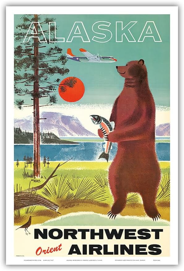 ASPORIC Alaska - Northwest Orient Airlines - Kodiak Alaskan Brown ...