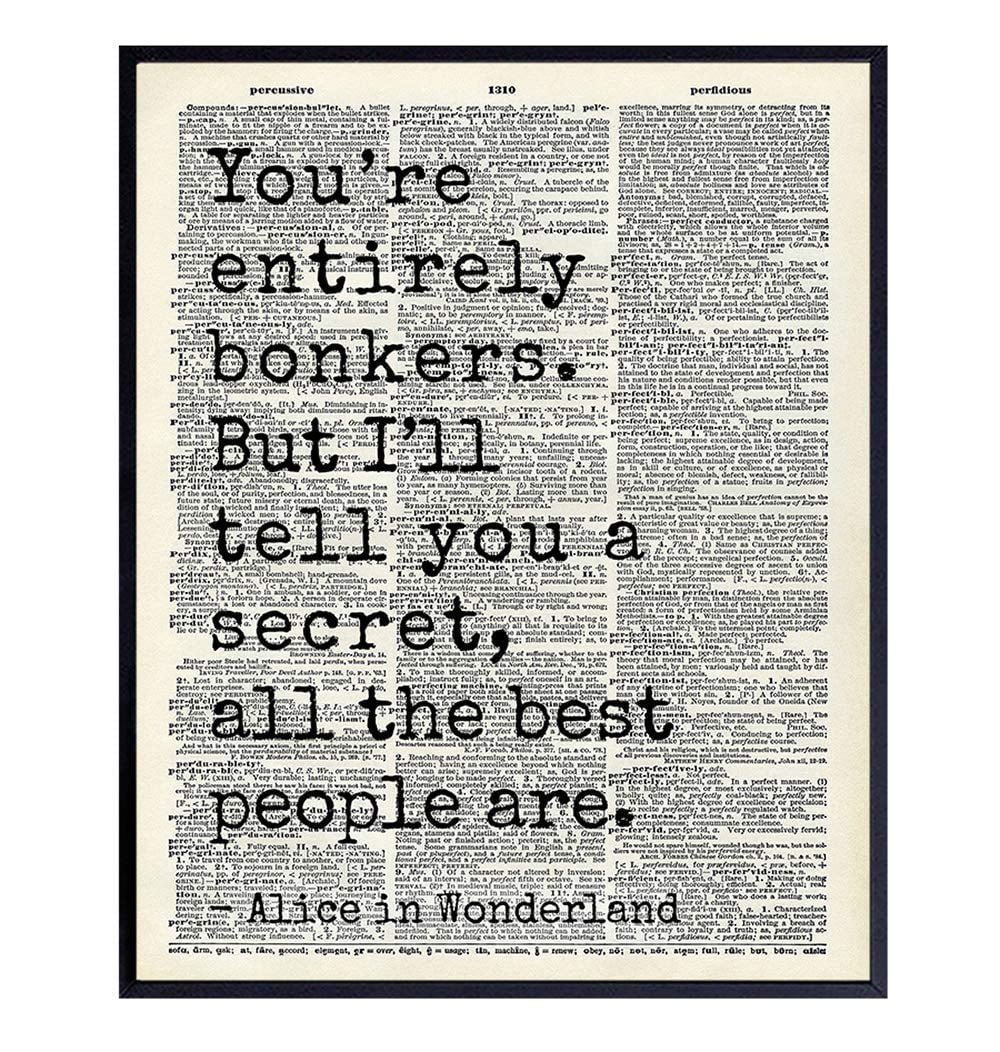 ASPORIC Alice Wonderland Quote, Wall Decor - Wall Art Decoration Poster ...