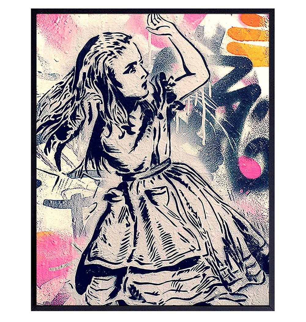 ASPORIC Alice Wonderland Wall Art & Decor - Graffiti Wall Art - Wall ...